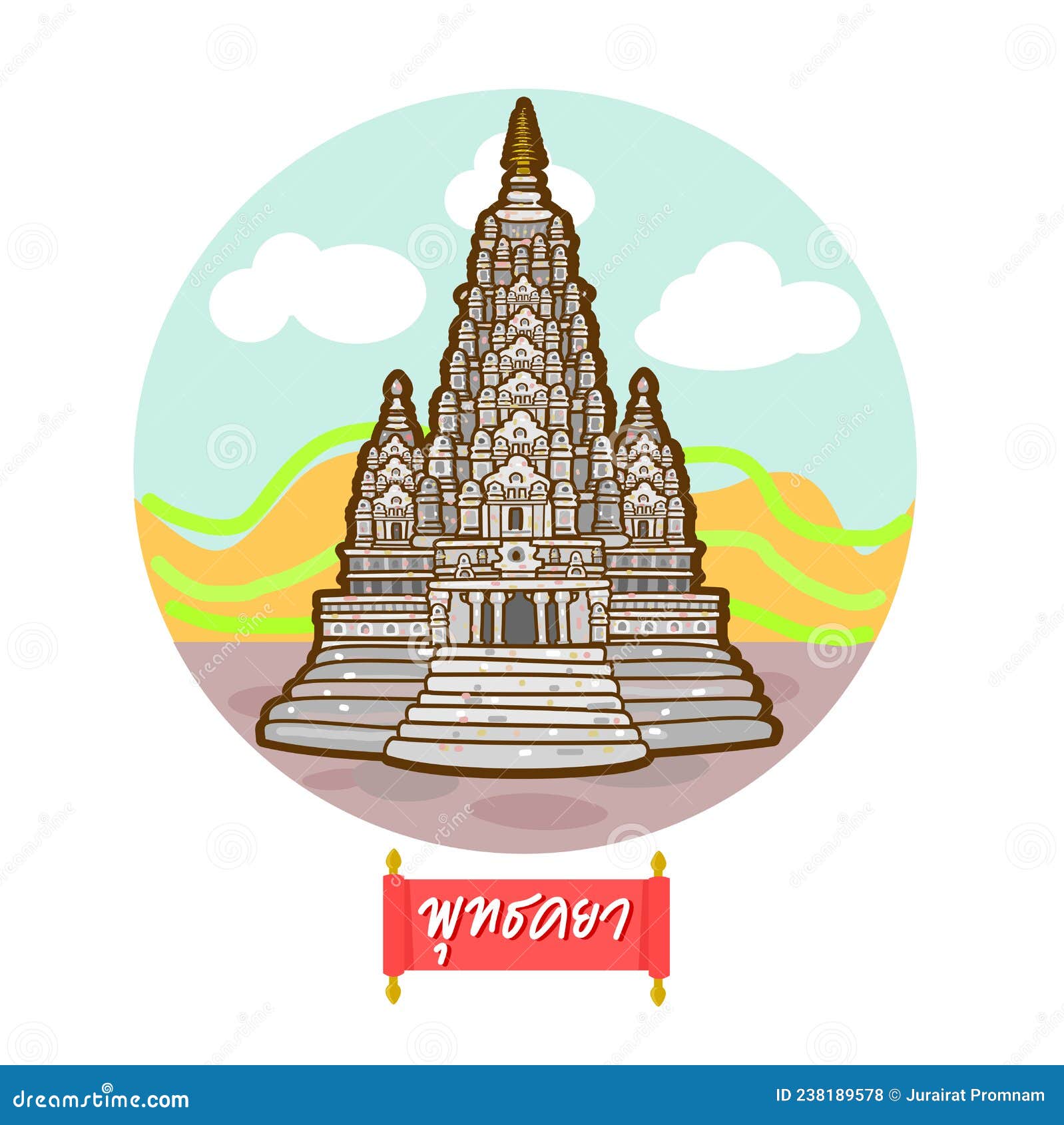 Bodh Gaya Map Illustration Design, Vector Template With Outline Graphic ...
