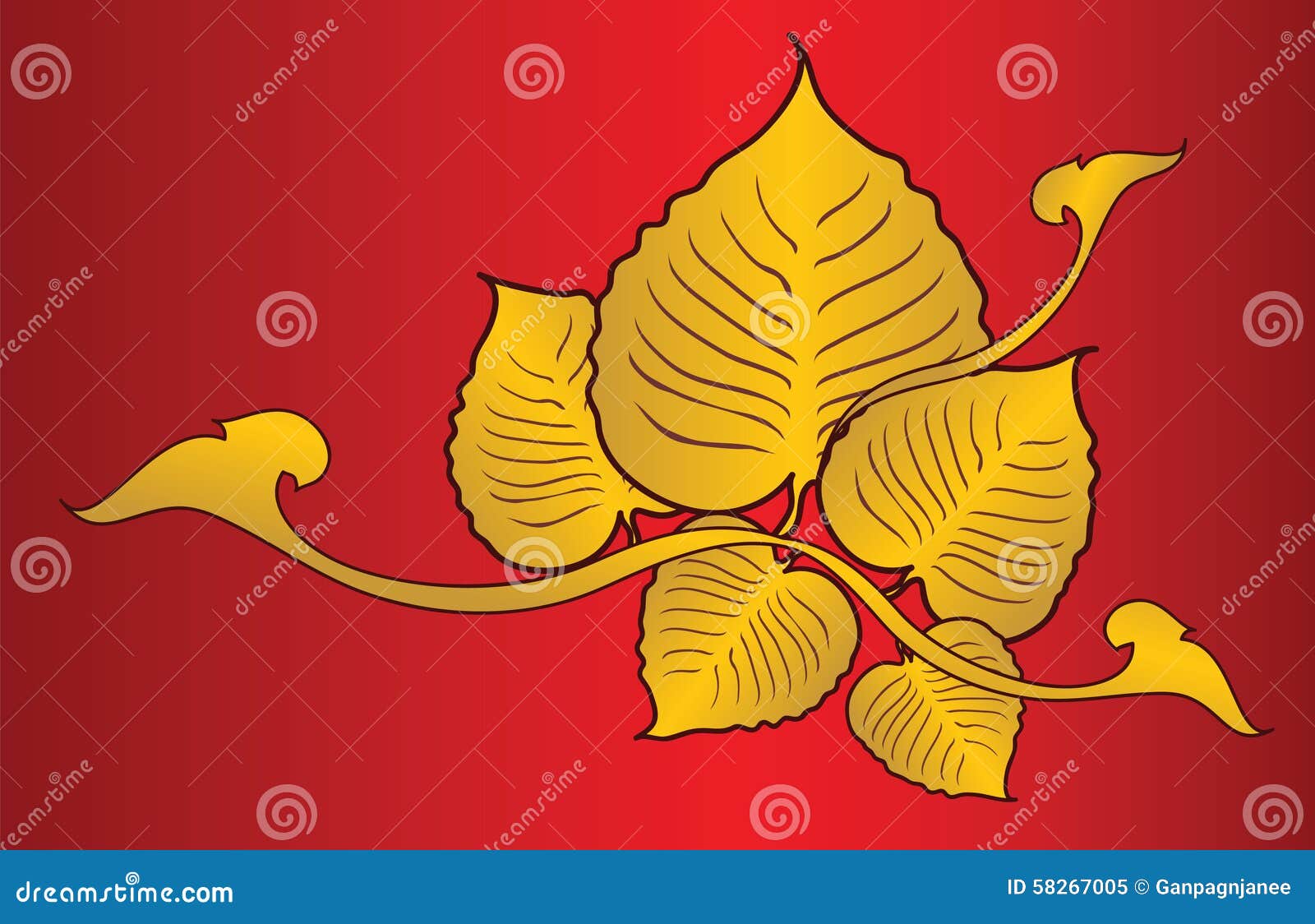 Bodhi Tree of Buddhism Vector Illustration Stock Vector - Illustration ...