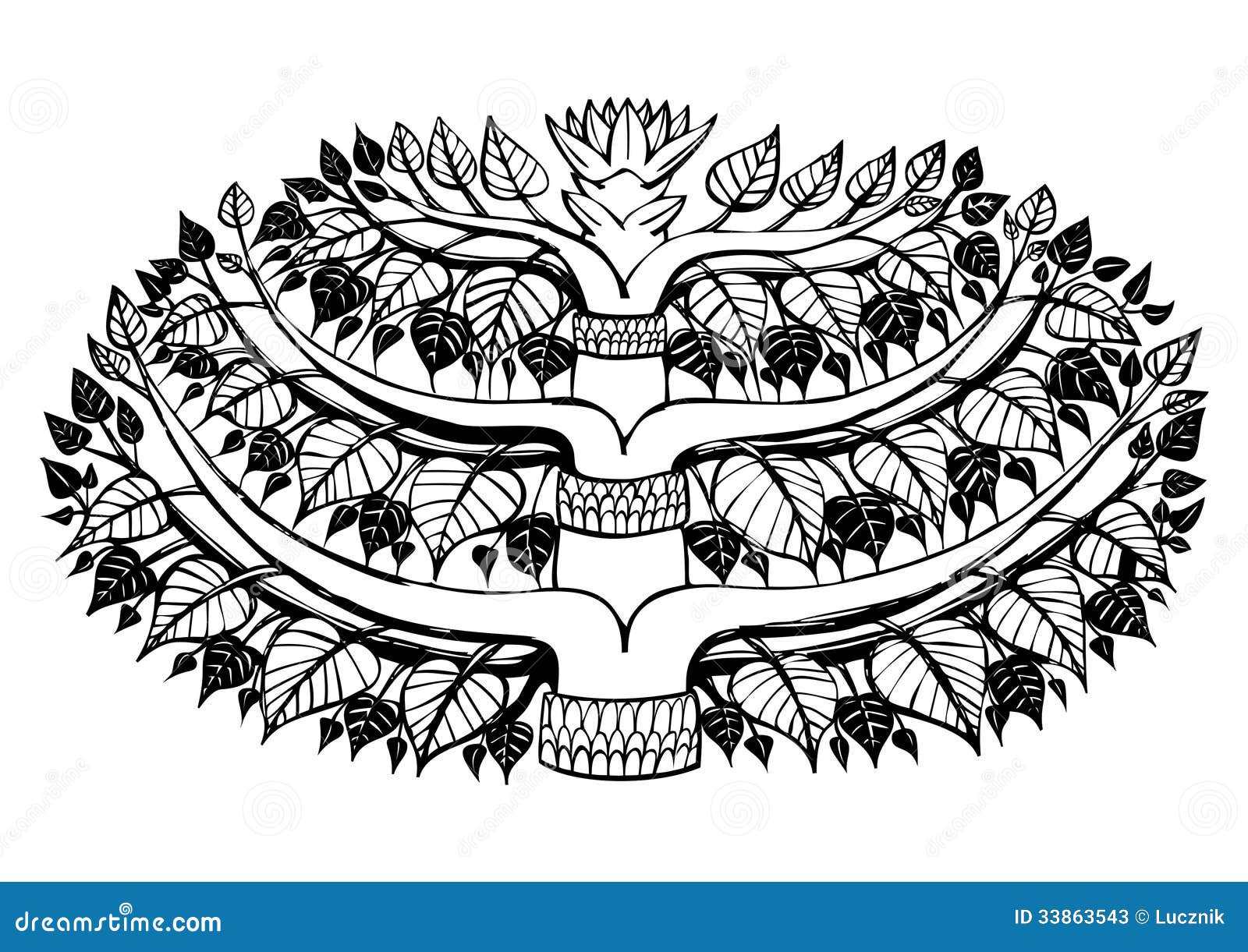Bodhi tree stock vector. Illustration of stylized, plant - 33863543