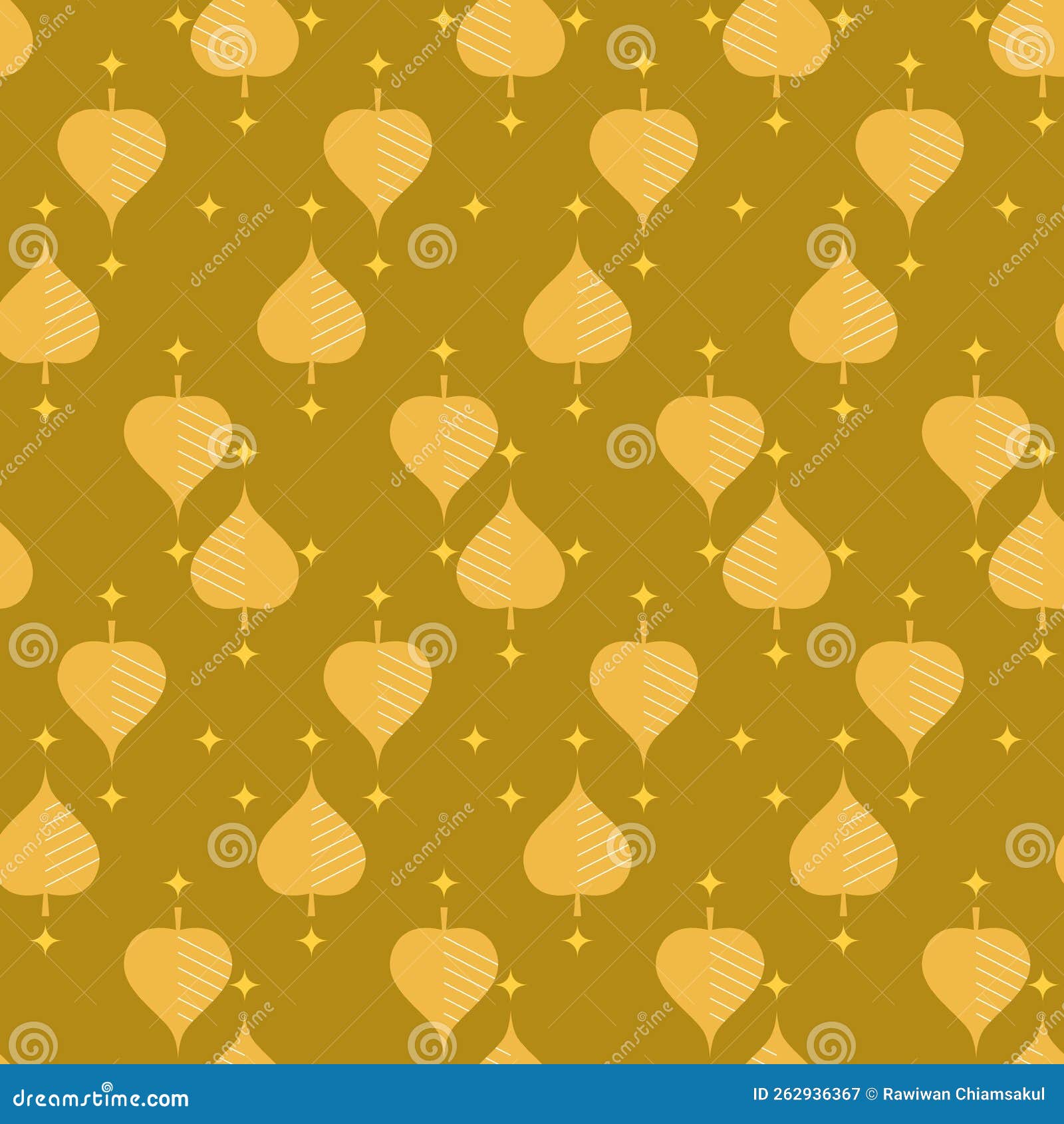 Bodhi Leaf Modern Seamless Pattern Stock Vector - Illustration of ...
