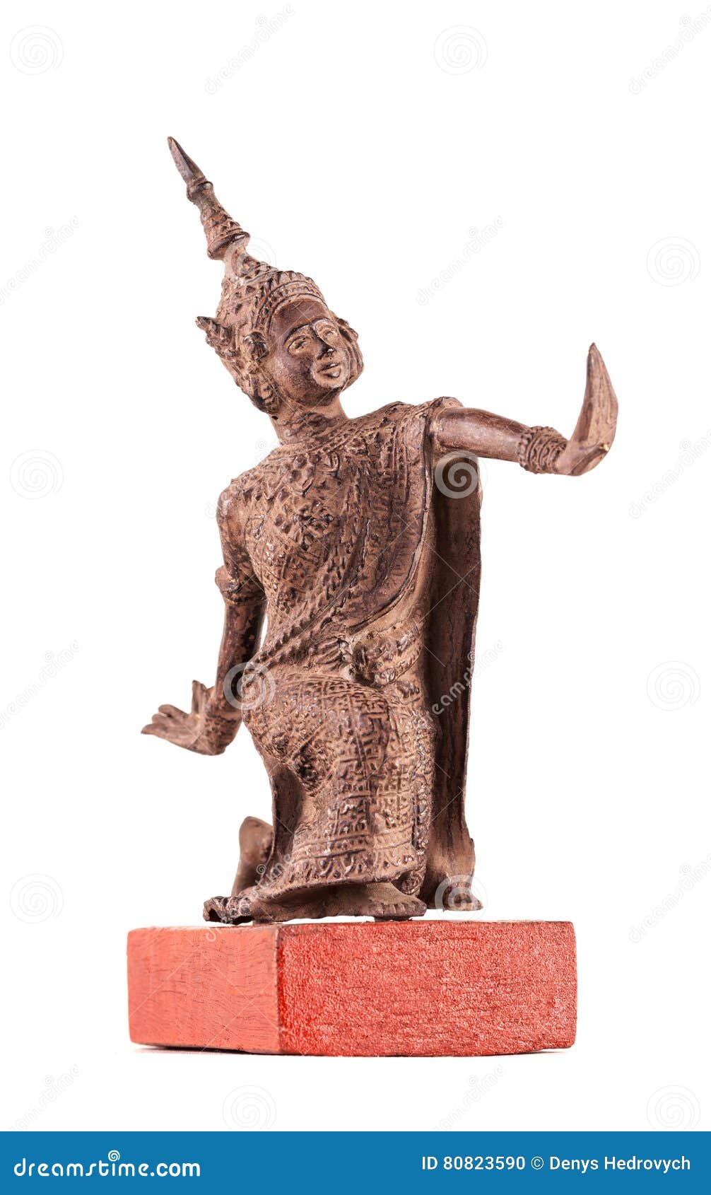 Bronze Thai Style Titan Giant Statue Isolated On White Backgrounds, One ...
