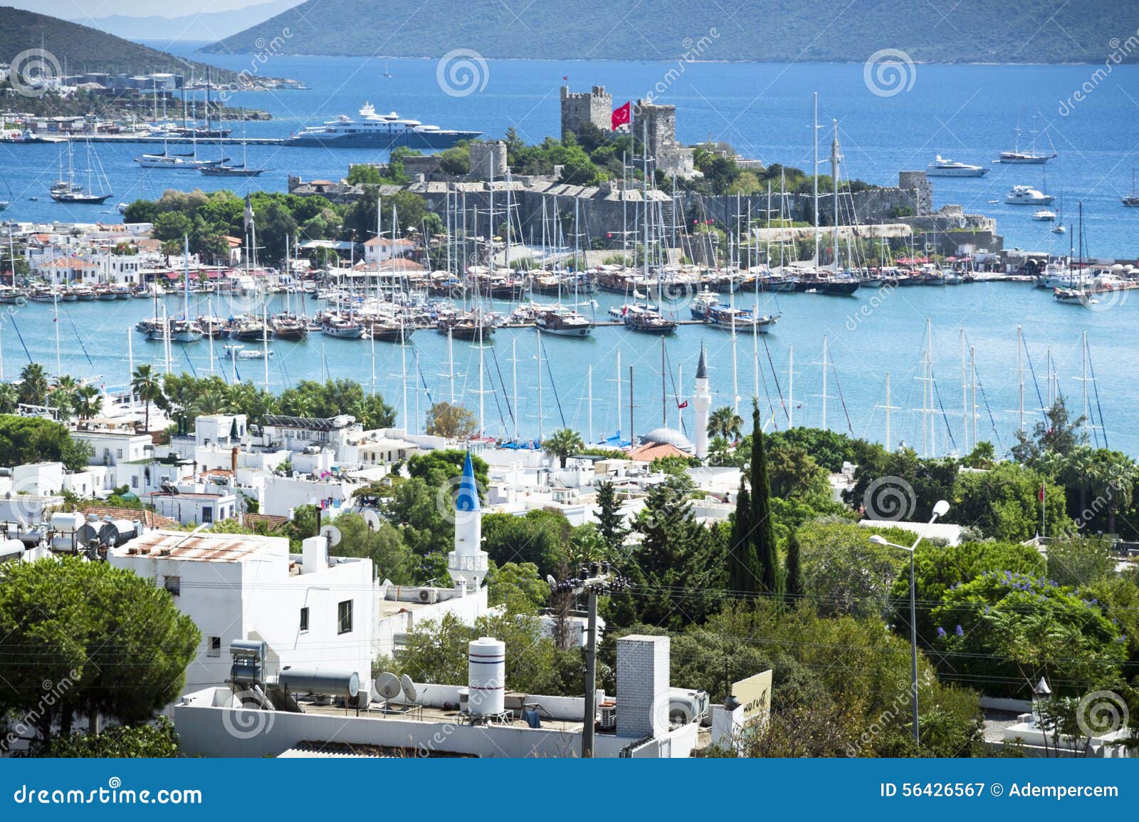 Bodrum Castle and Harbour stock image. Image of castle - 56426567