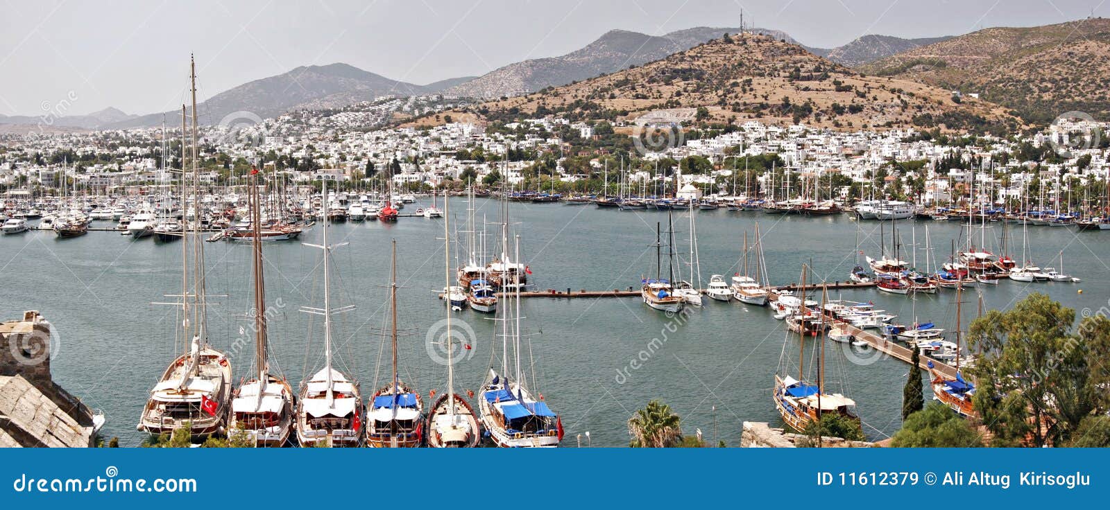 Bodrum Harbor, View from the Castle Stock Image - Image of sailing ...