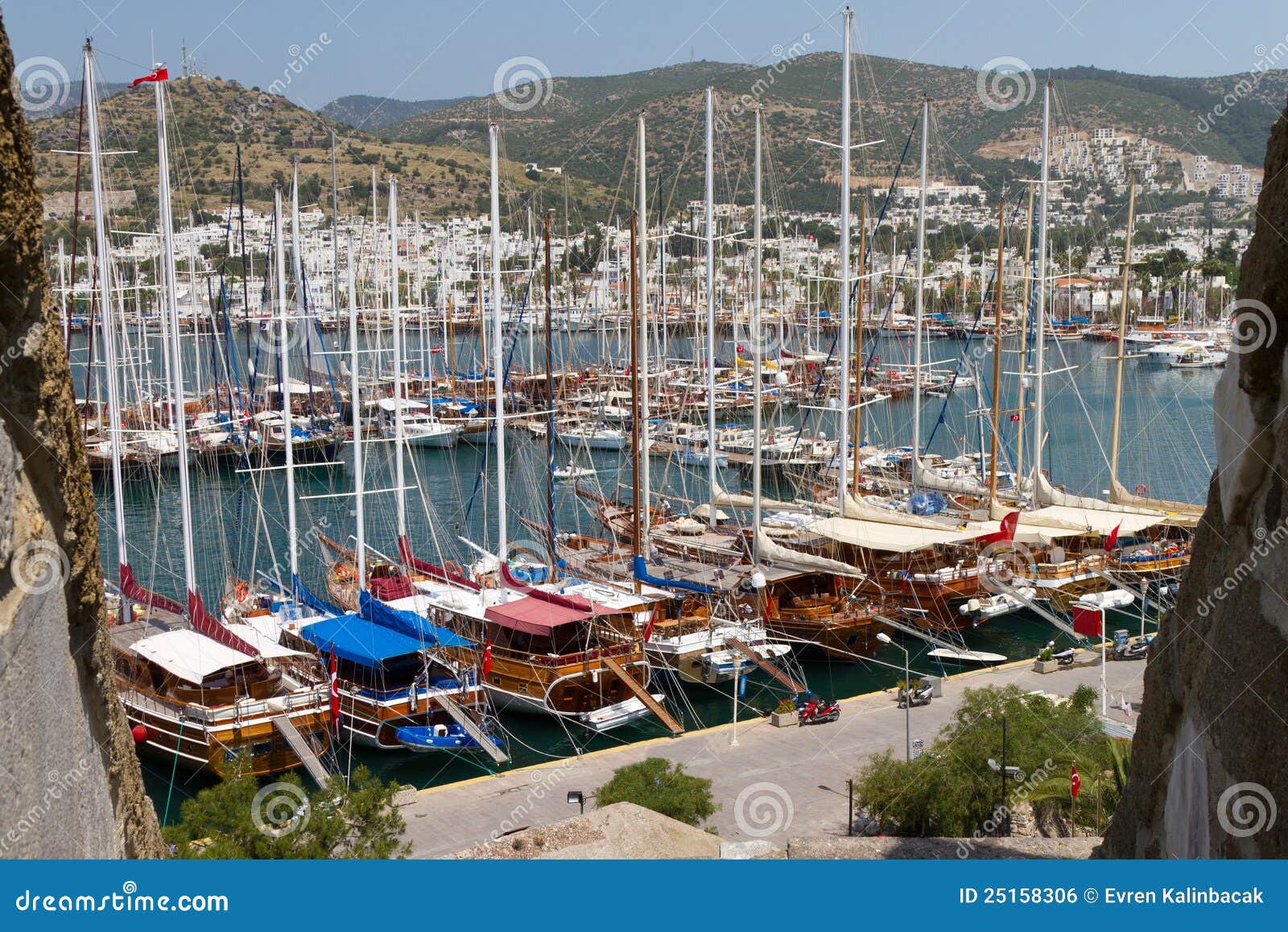 Bodrum Marina stock photo. Image of turkish, mast, aegean - 25158306