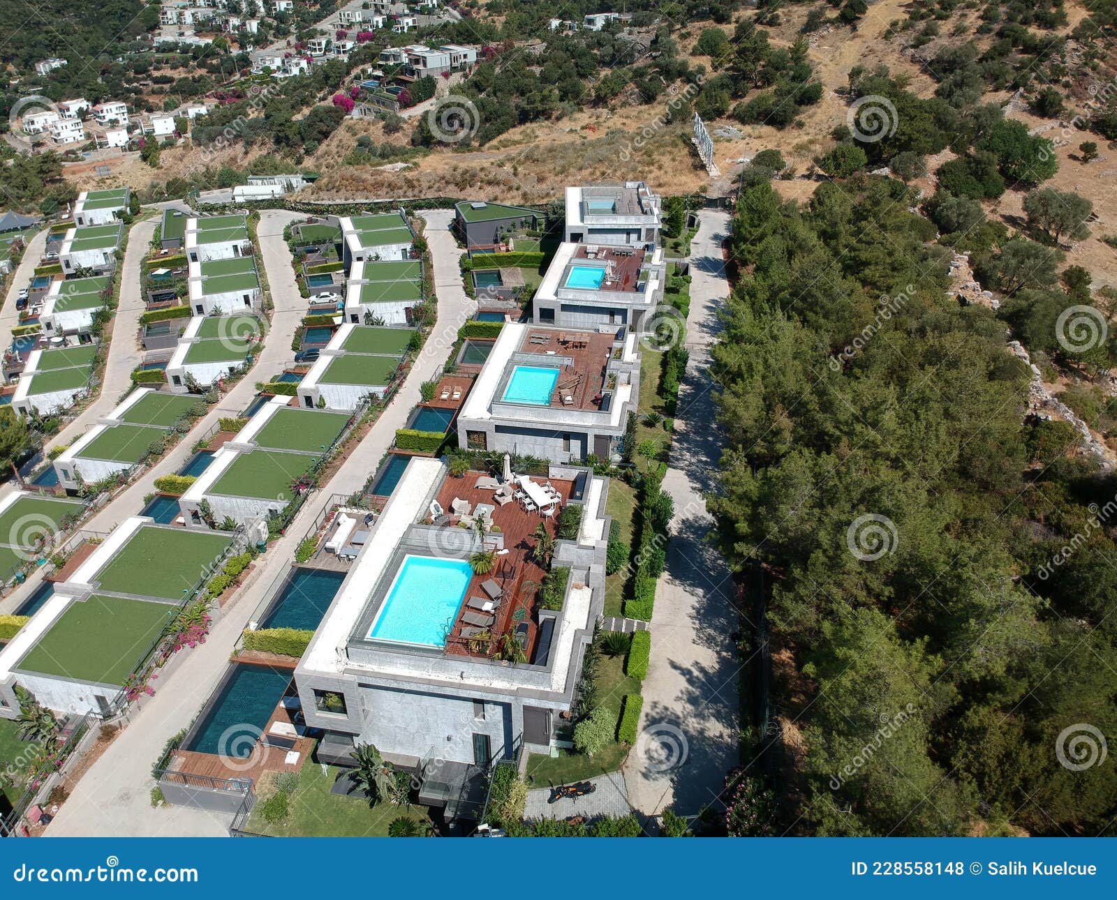 Many Holiday Homes in Bodrum Stock Photo - Image of arrival, roof ...