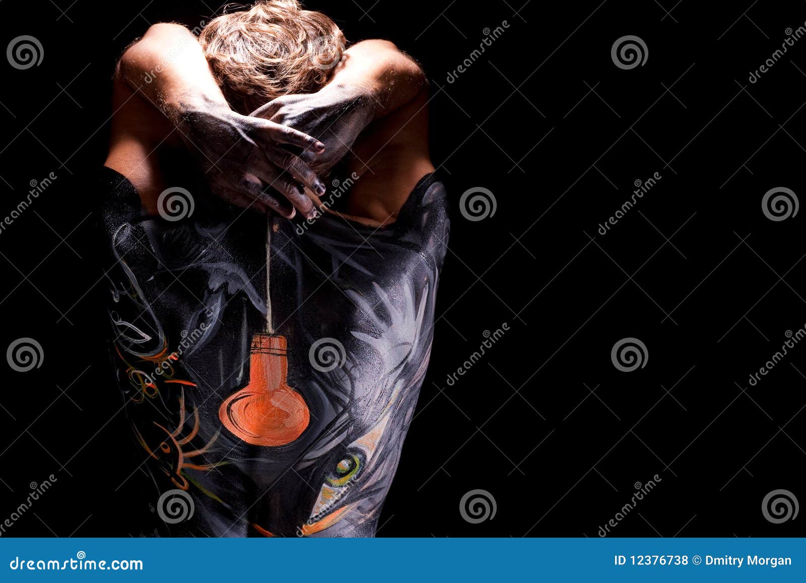 Body art on man s back stock photo. Image of back, heterosexual - 12376738