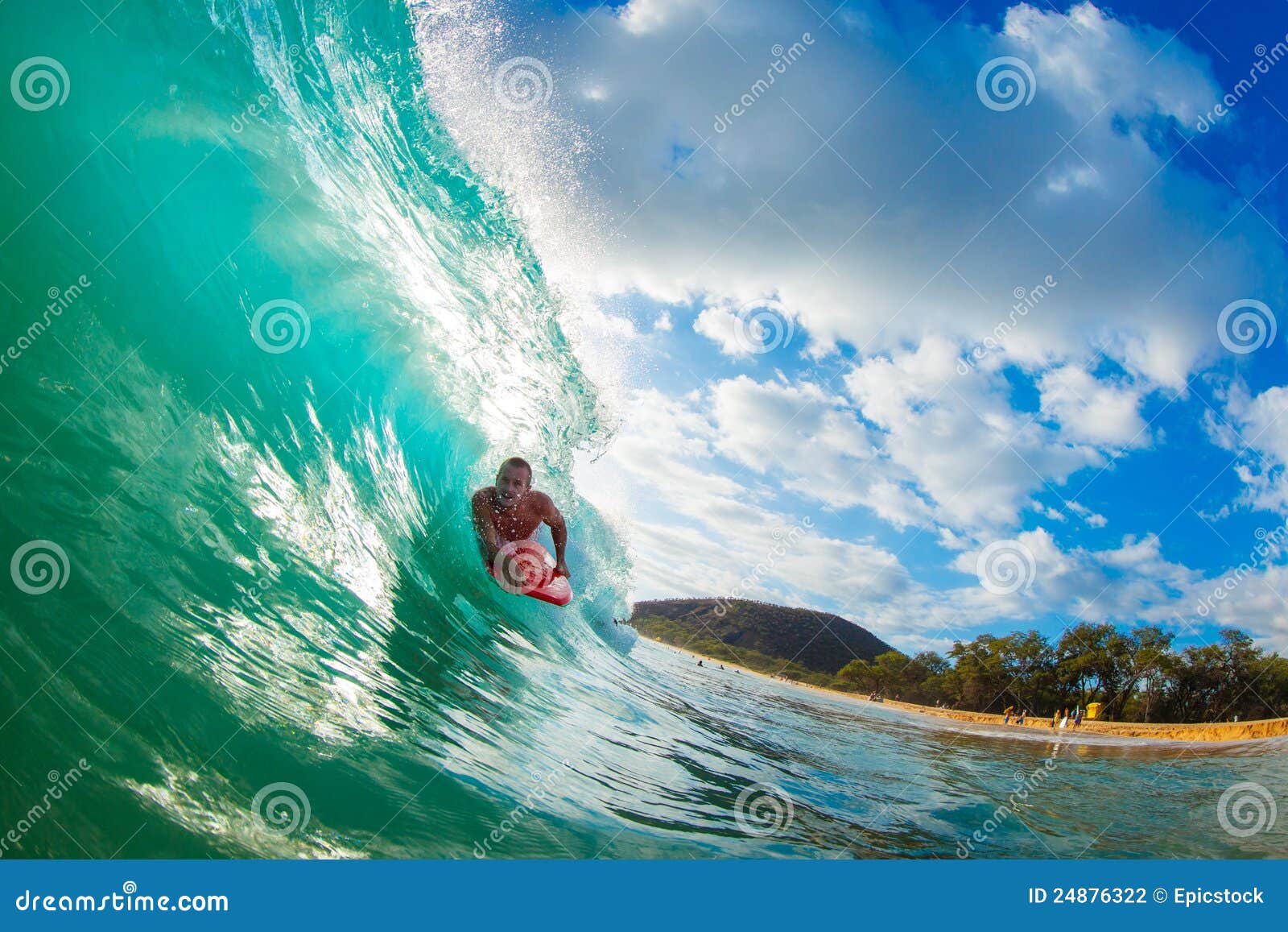 Body Boarder Surfing Blue Ocean Stock Photo - Image of ocean, energy ...
