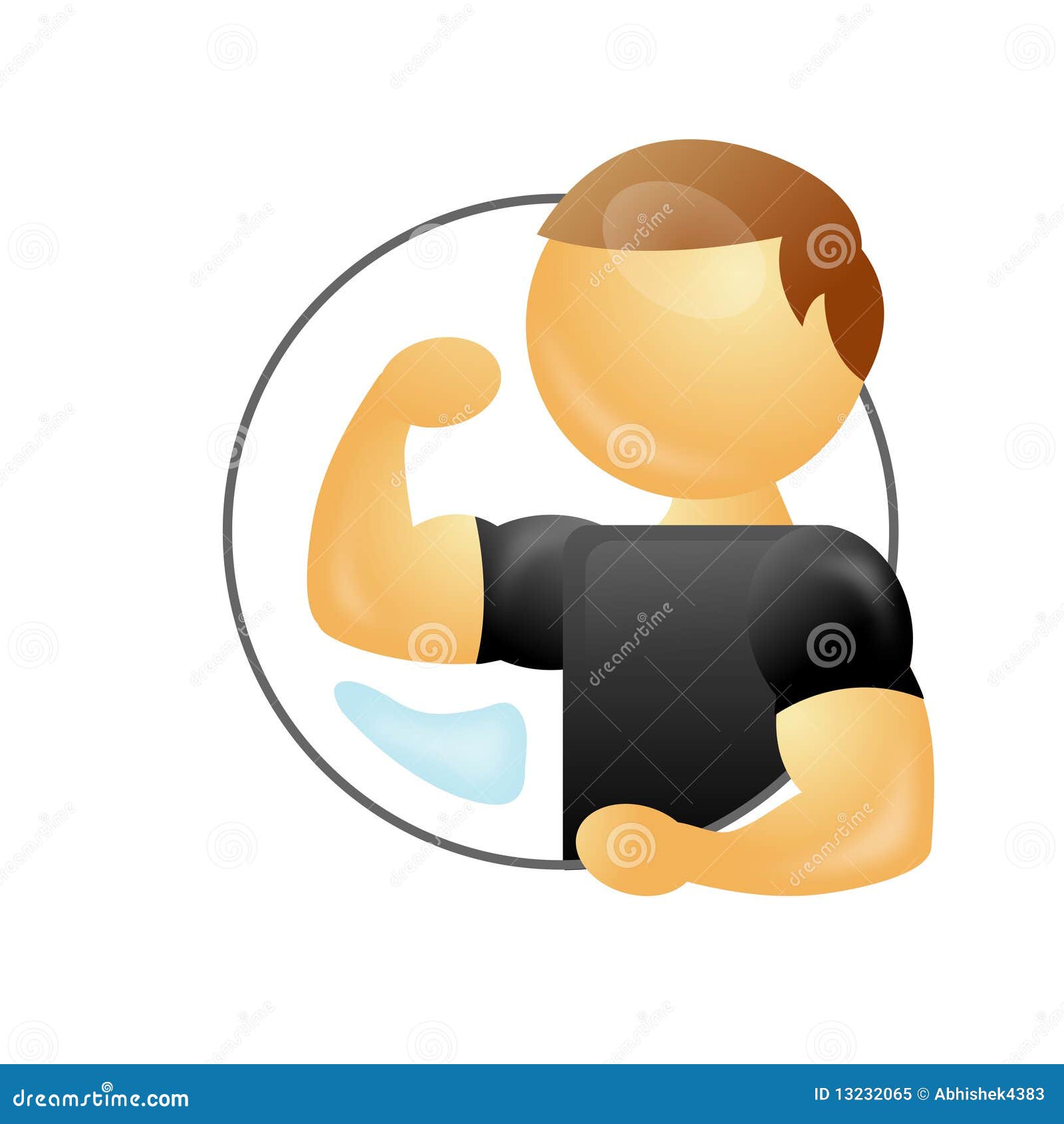 Body Builder Flexing Muscles Banner Retro Vector Illustration ...