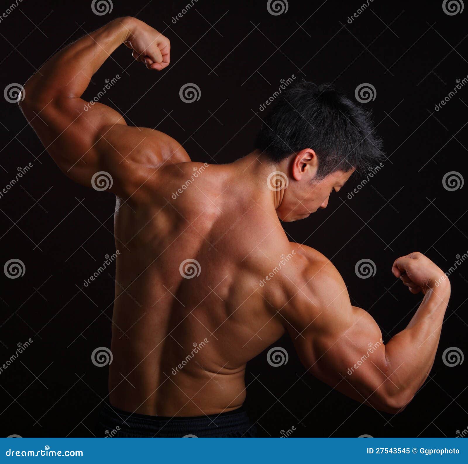 Body Builder Flexing Biceps Stock Image - Image of isolated, adult ...