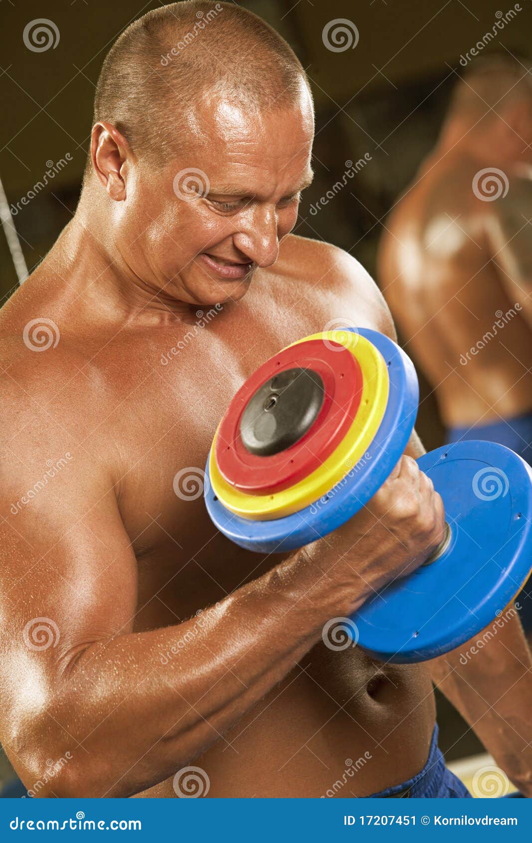 Body Builder Lifting Weights Stock Image - Image of dumbbell, biceps ...