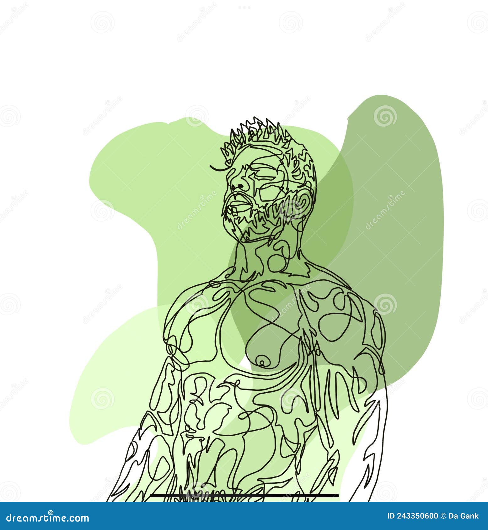 Body Builder One Line Art Drawing Template Background Stock ...