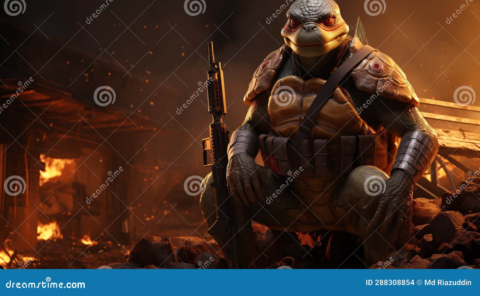 Body Builder and Strong Turtle Stock Illustration - Illustration of ...