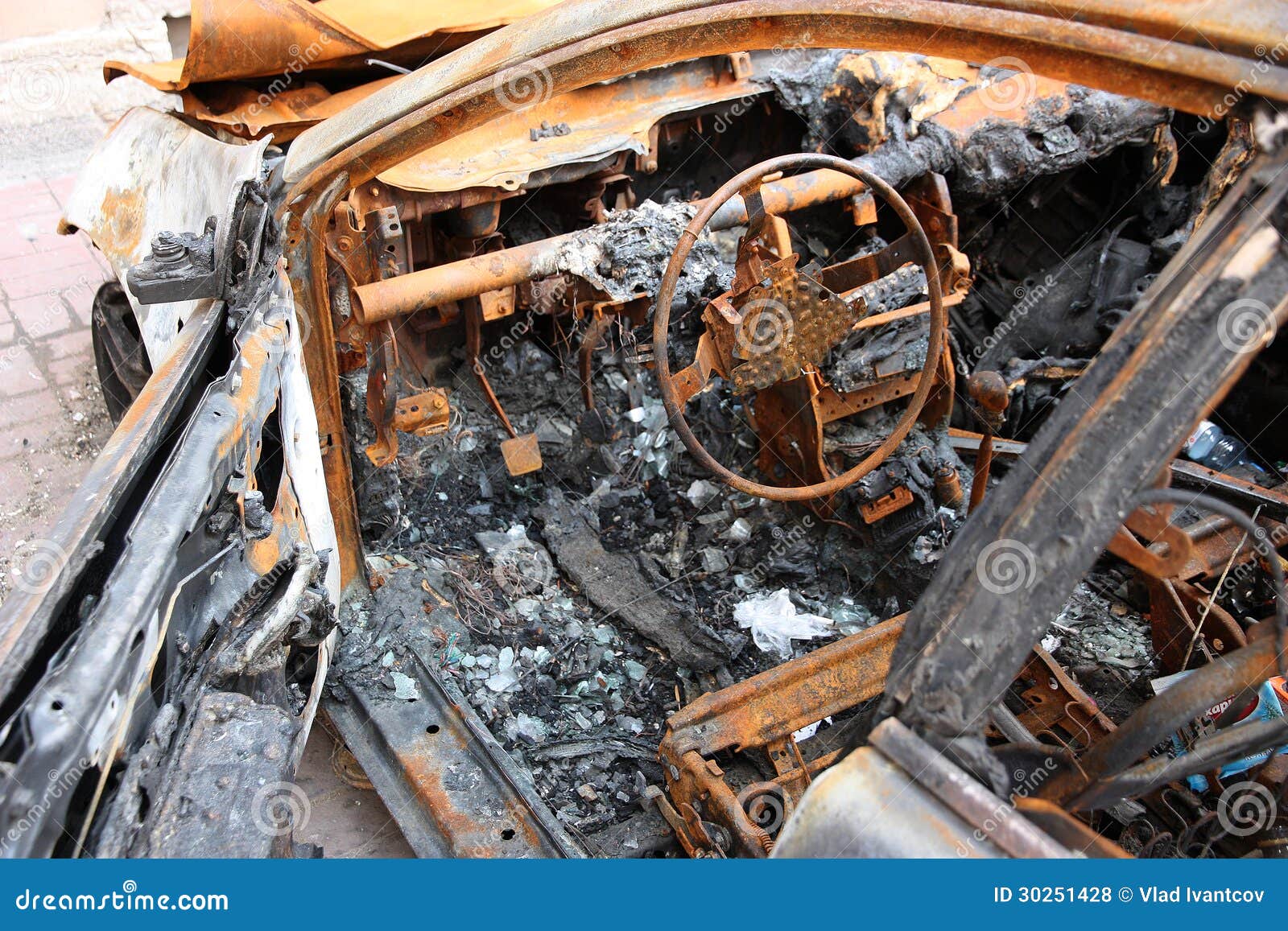 The burnt car. stock photo. Image of automobile, scorched - 30251428