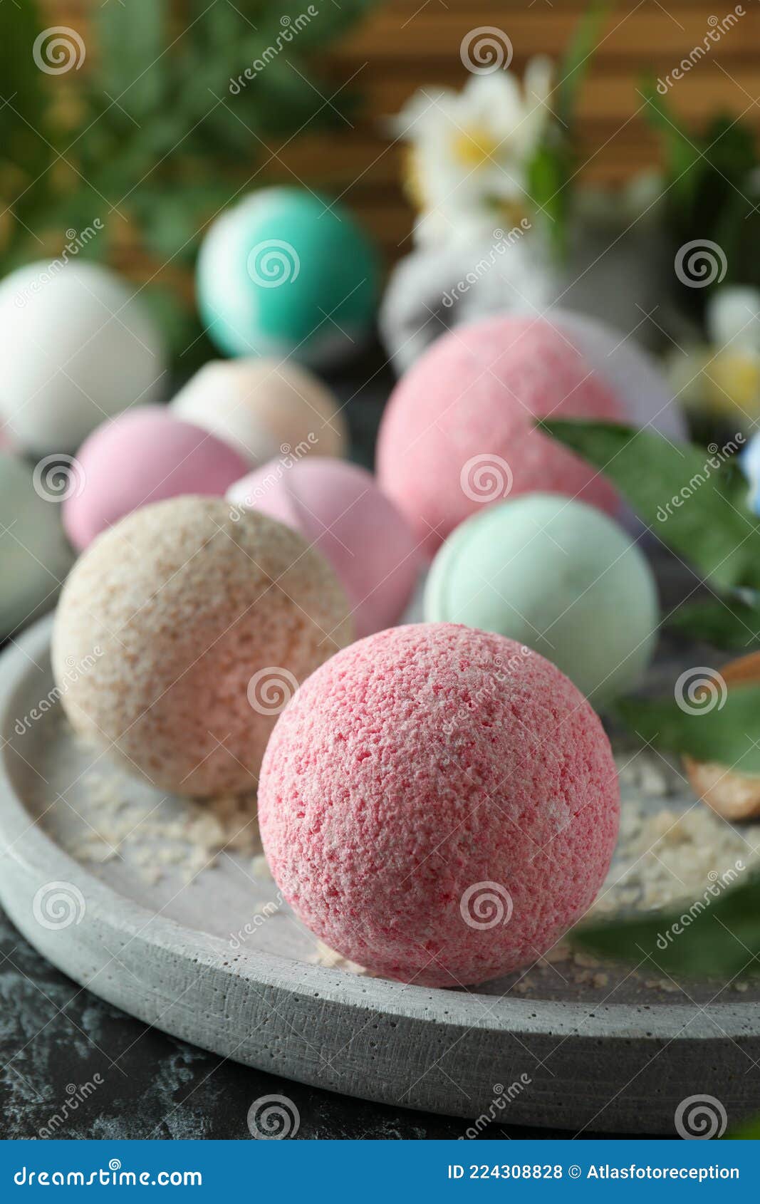 Body Care Concept with Bath Balls, Close Up Stock Photo - Image of bomb ...