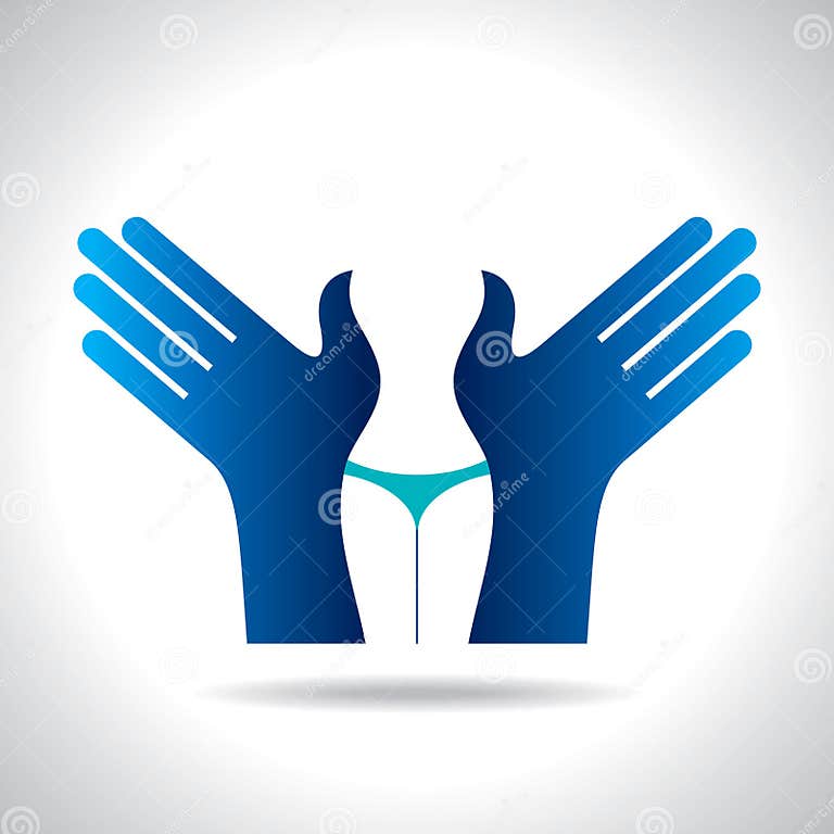 Body care icon with hands stock vector. Illustration of female - 42860257