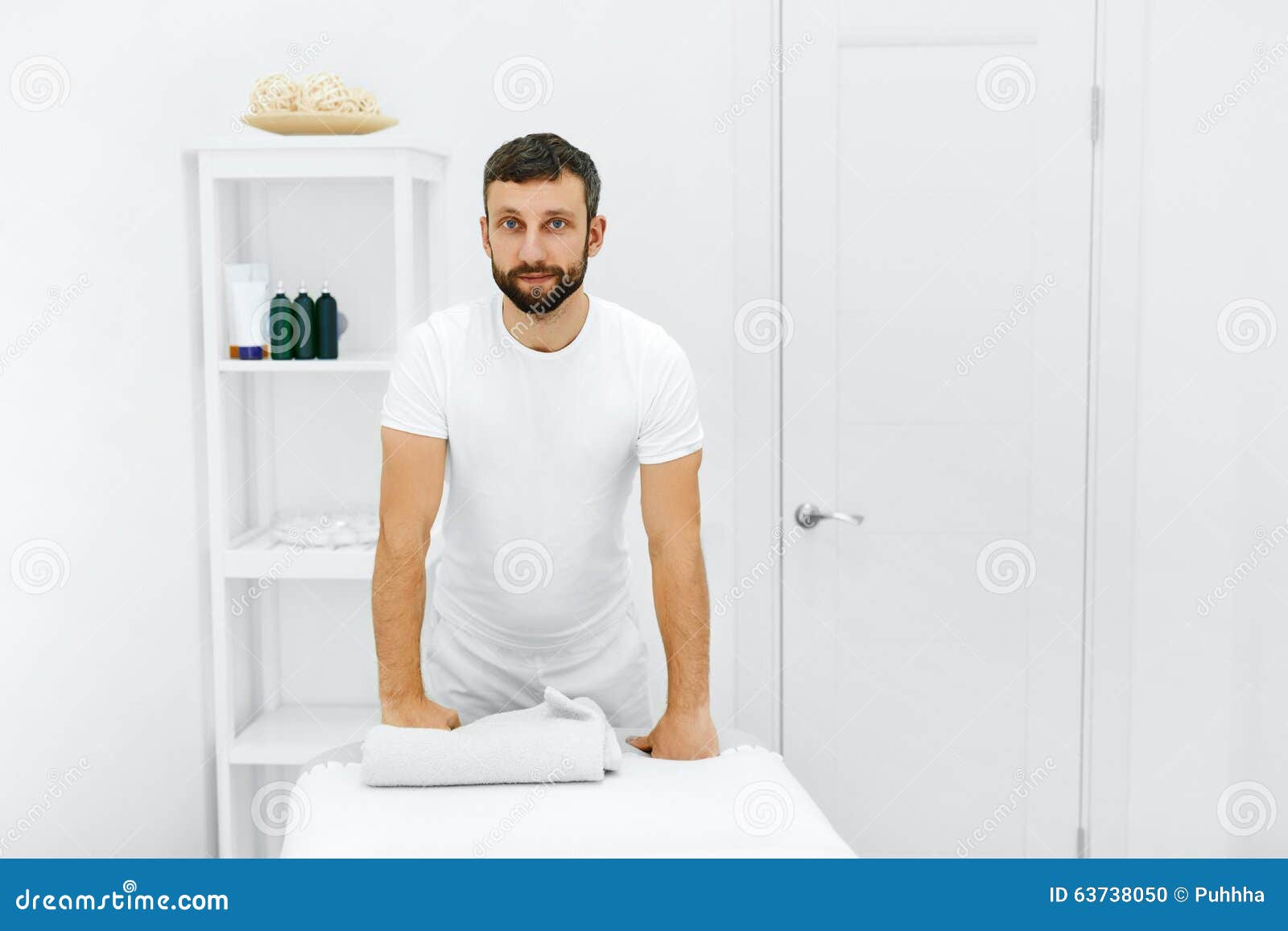Body Care Masseur In Spa Salon Physical Therapist Massage The Stock