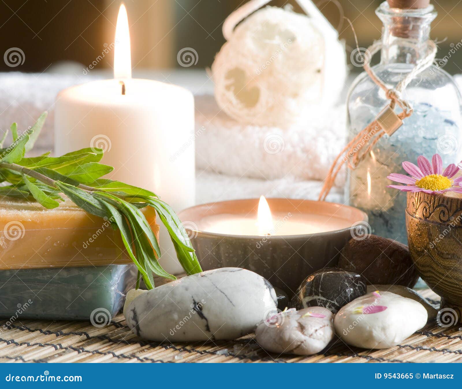 Body care products stock image. Image of candle, clean - 9543665