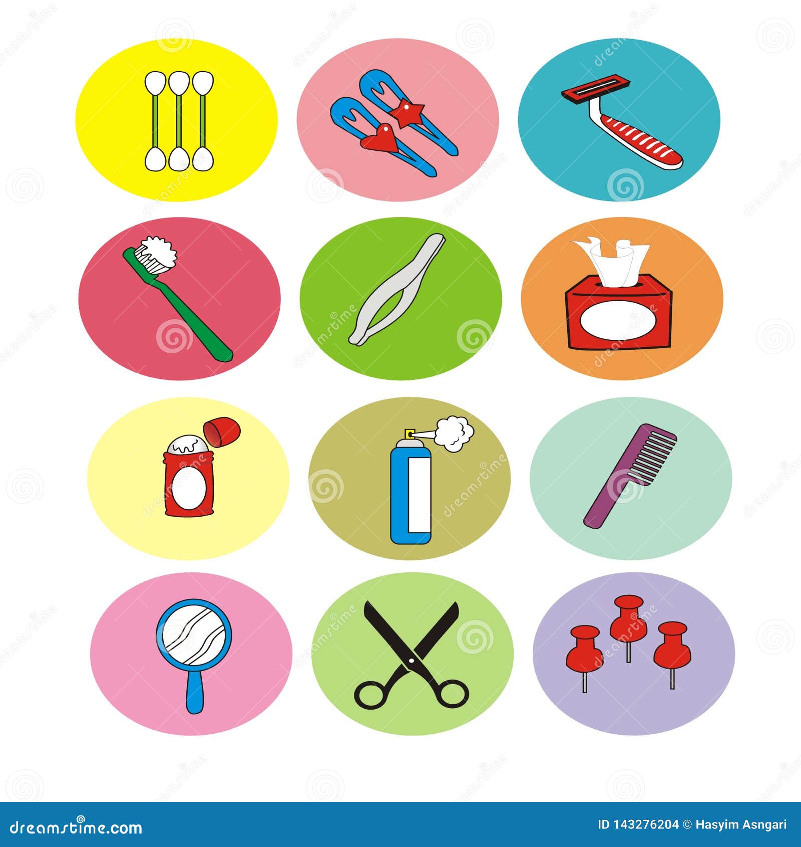 Body care tools icon set stock illustration. Illustration of icons ...
