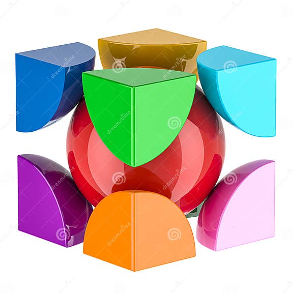 Body Centered Cubic Structure (BCC) or Abstract Colored Logotype, 3D ...