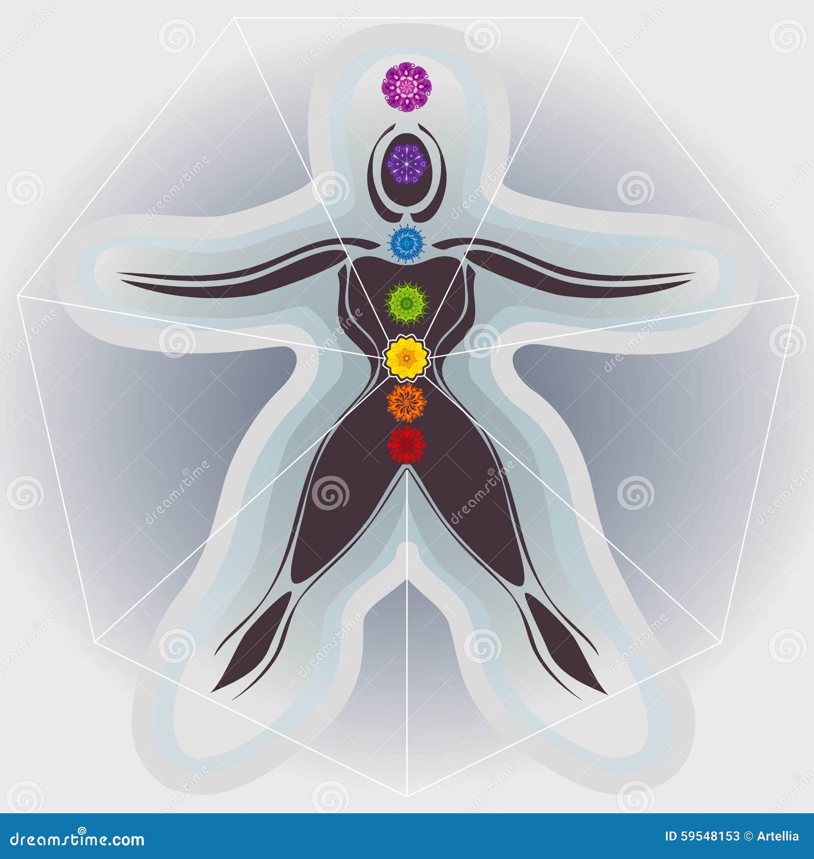 Body Chakras Energy Symbols Sacred Vector Set | CartoonDealer.com ...