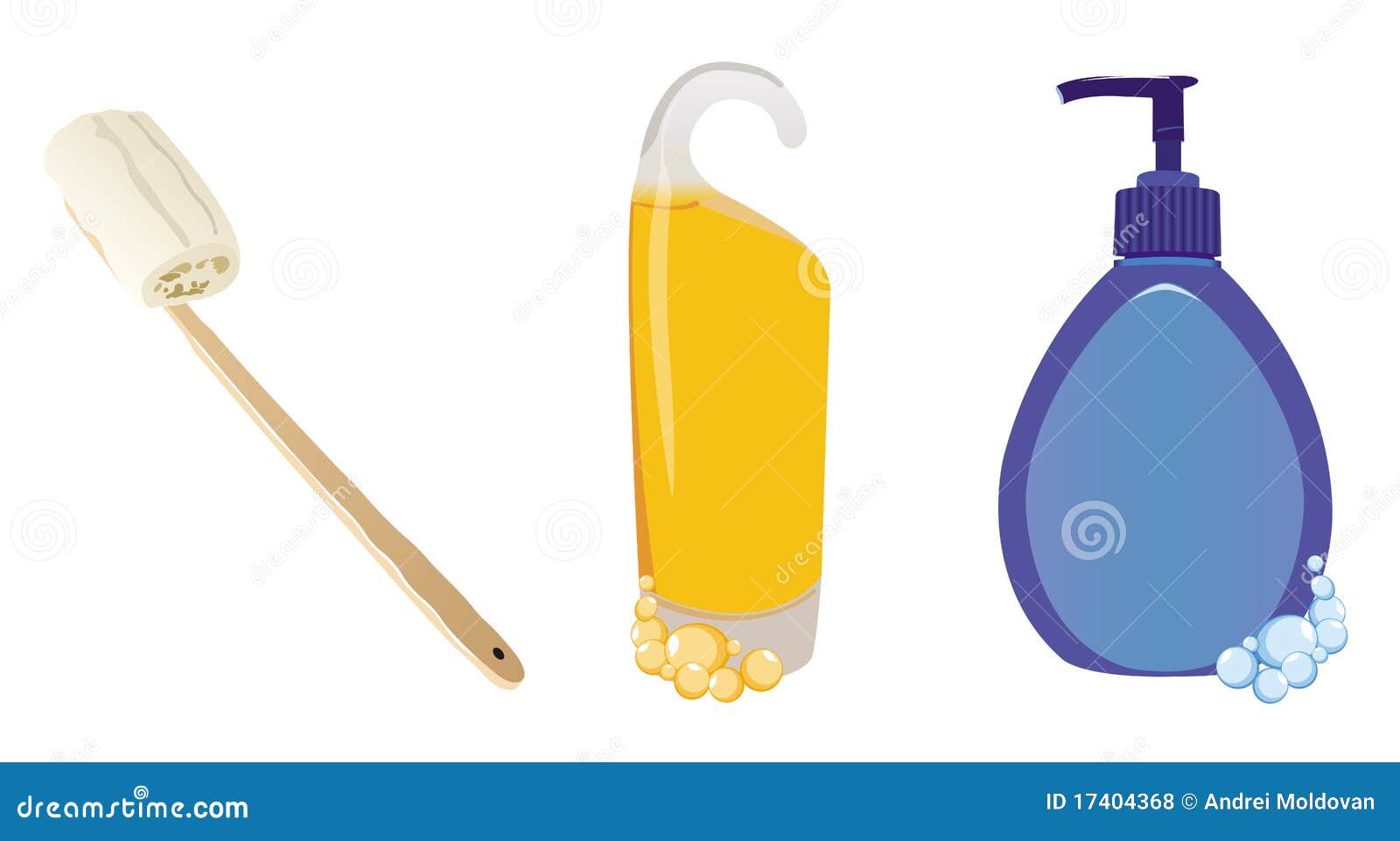 Body cleaning set stock vector. Illustration of blue - 17404368