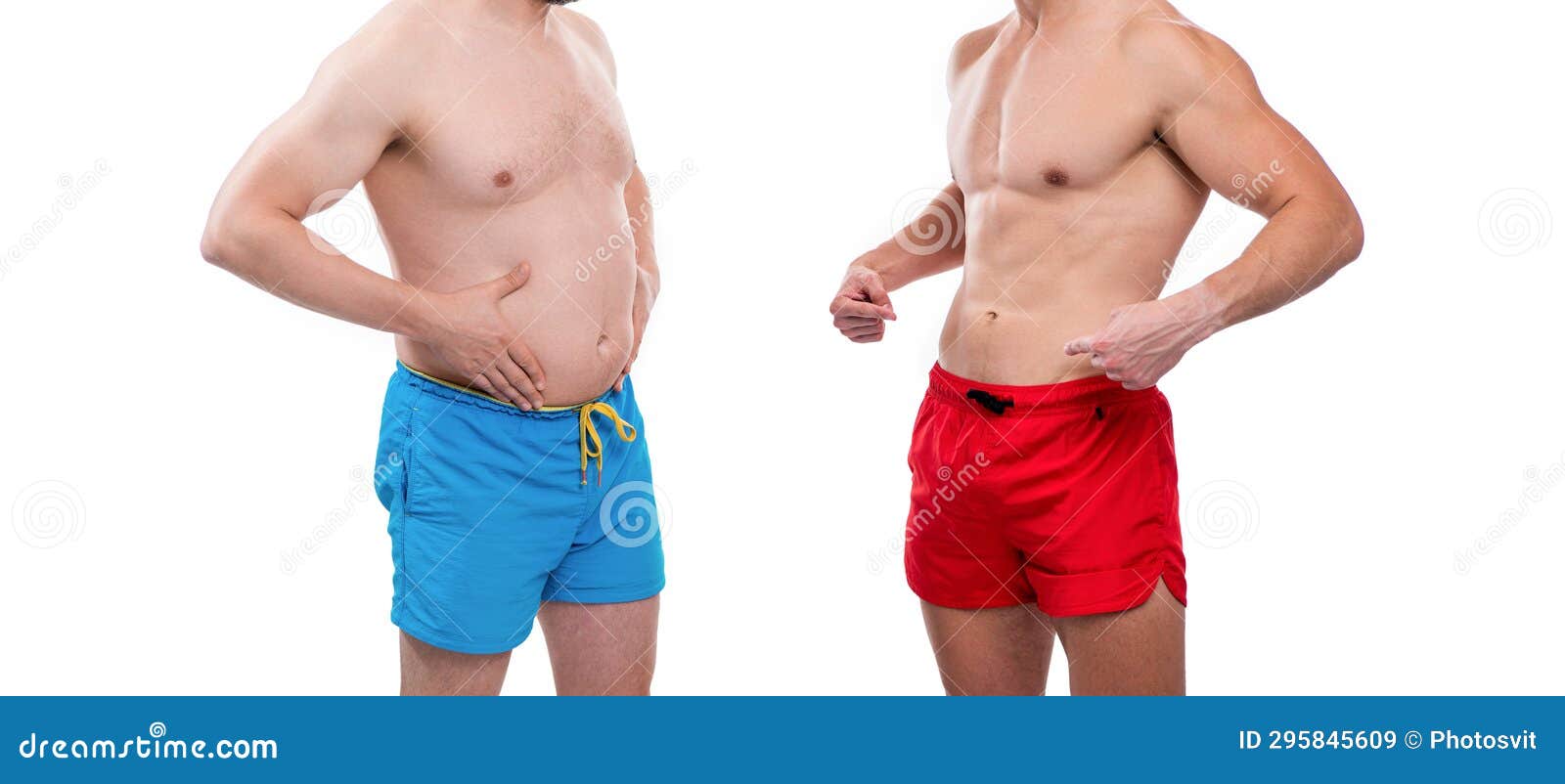 Before and after Body Comparison Isolated on White. before and after ...