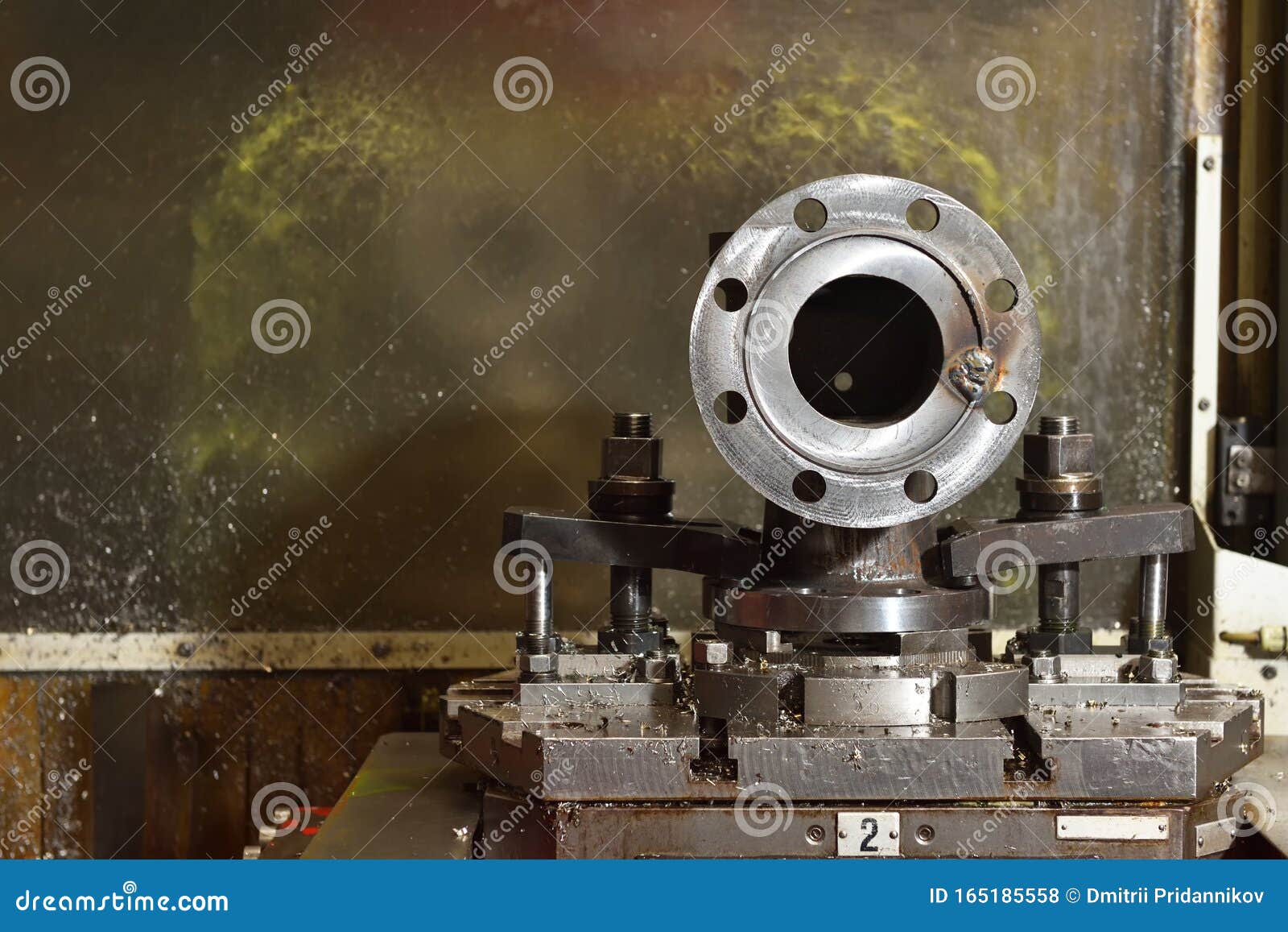 The Body for Creating the Valve is Installed on the Table of the CNC ...