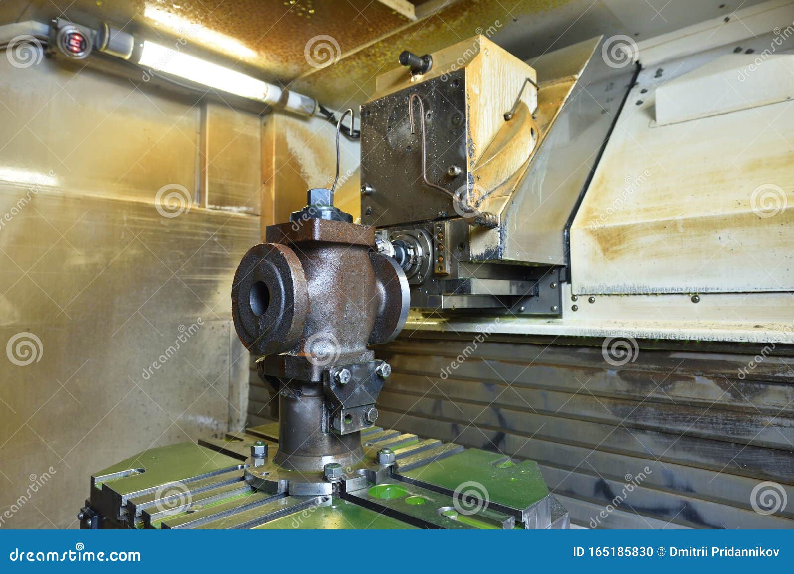 The Body for Creating the Valve is Installed on the Table of the CNC ...