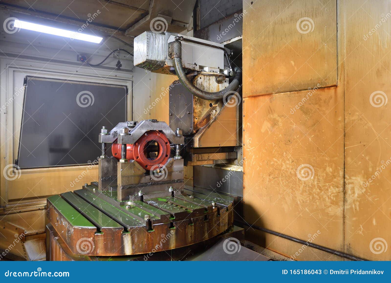 The Body for Creating the Valve is Installed on the Table of the CNC ...