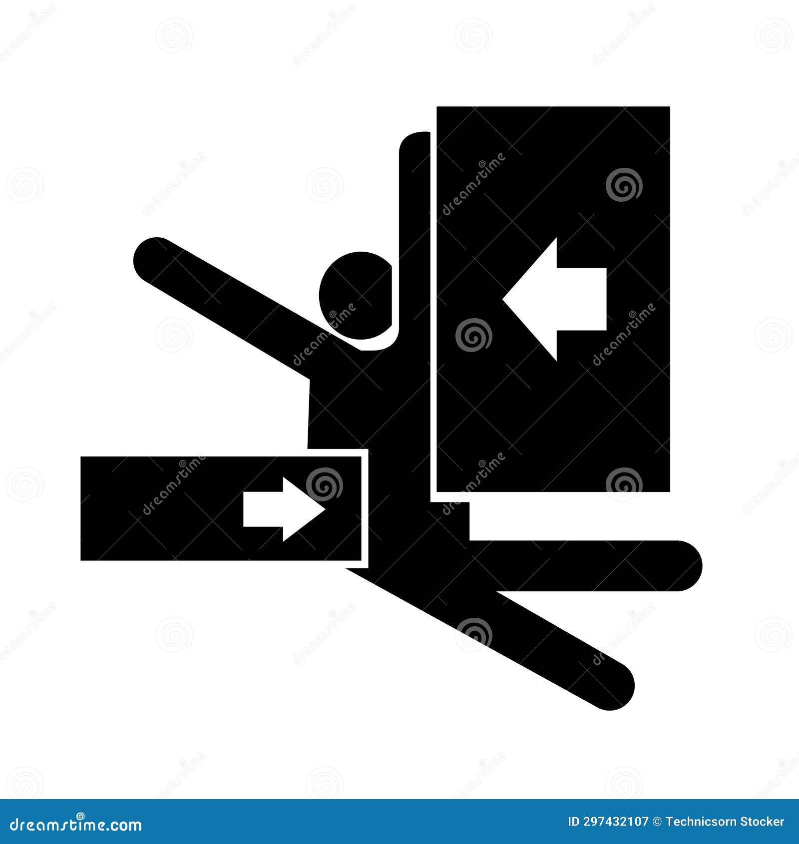 Body Crush Force from Side Black Icon,Vector Illustration, Isolate on ...