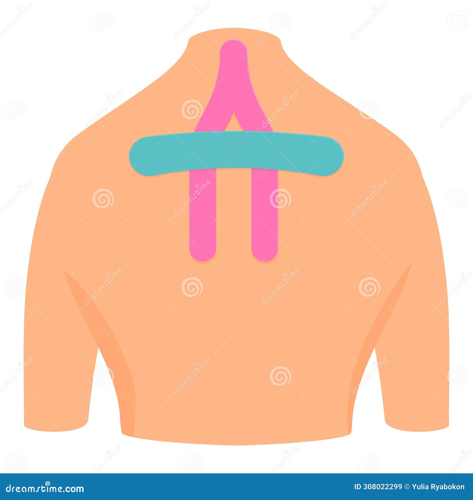Body Element Icon Cartoon Vector. Kinesio Taping Stock Vector ...