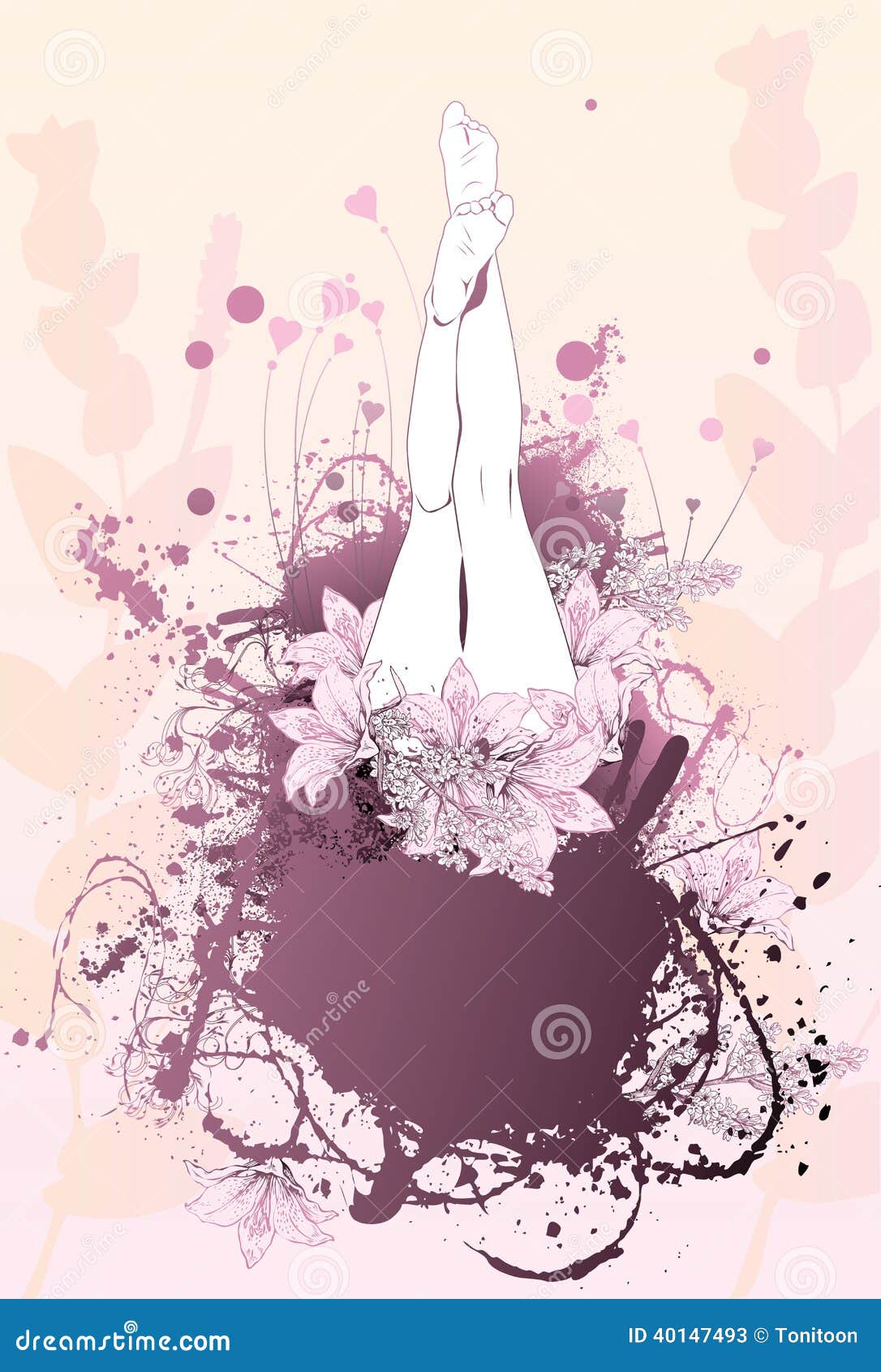 Body Flower Girl Feet Background Stock Vector Illustration Of Nature Futuristic 40147493
