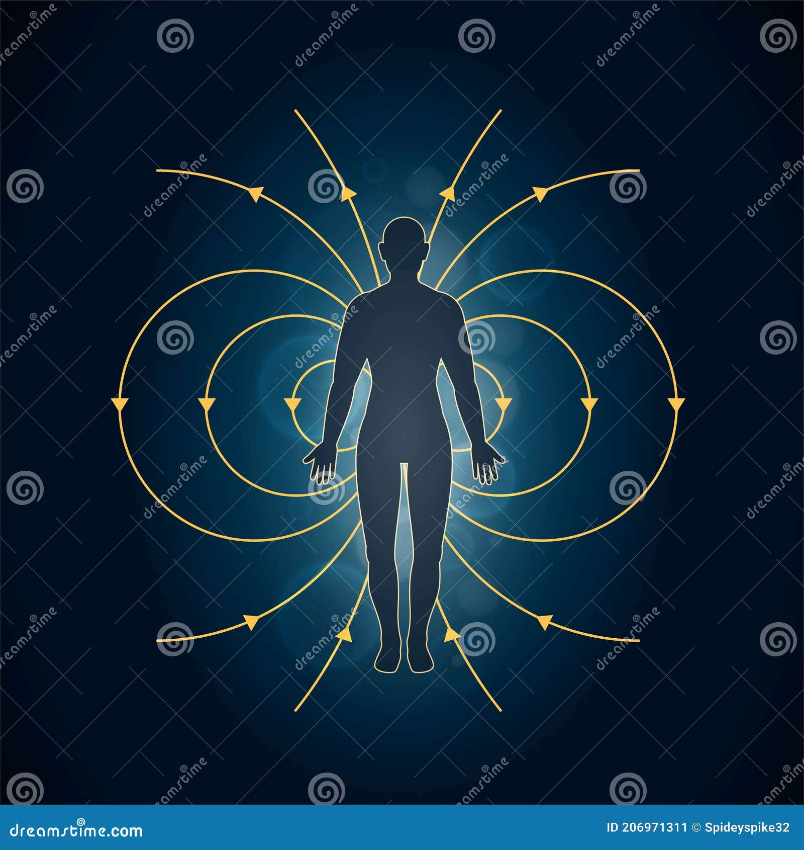 The Body Frequency on Dark Background. Isolated Vector Illustration ...