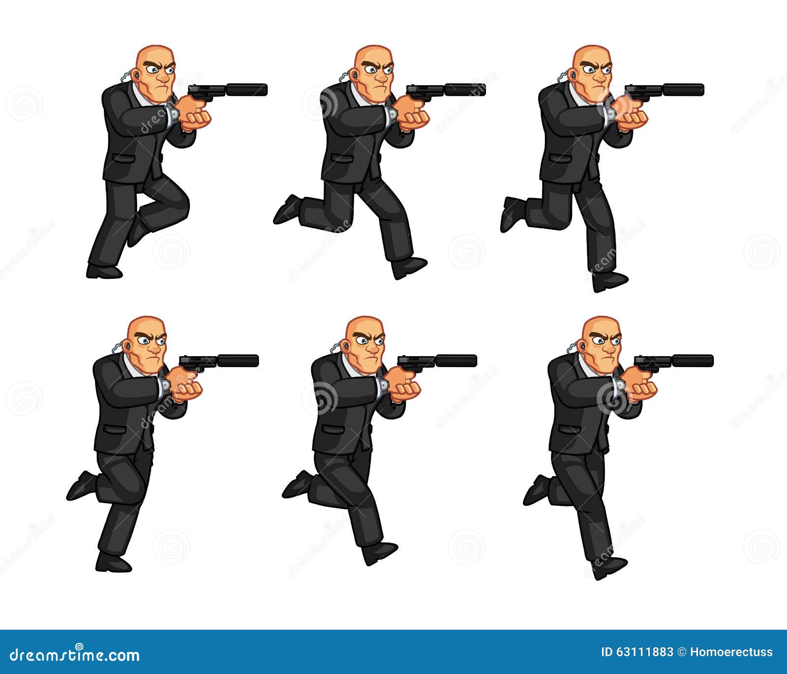 Body Guard Animation Sprite Stock Vector - Illustration of sequence ...