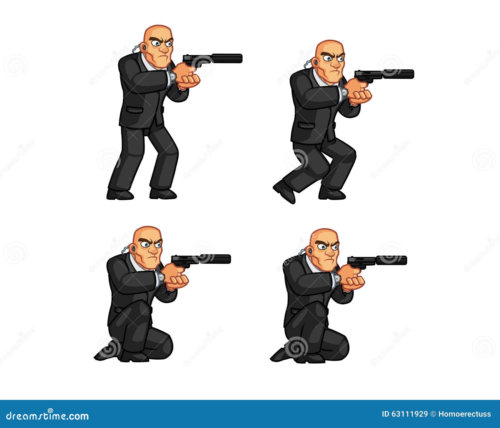 Body Guard Animation Sprite Stock Vector - Illustration of graphics ...
