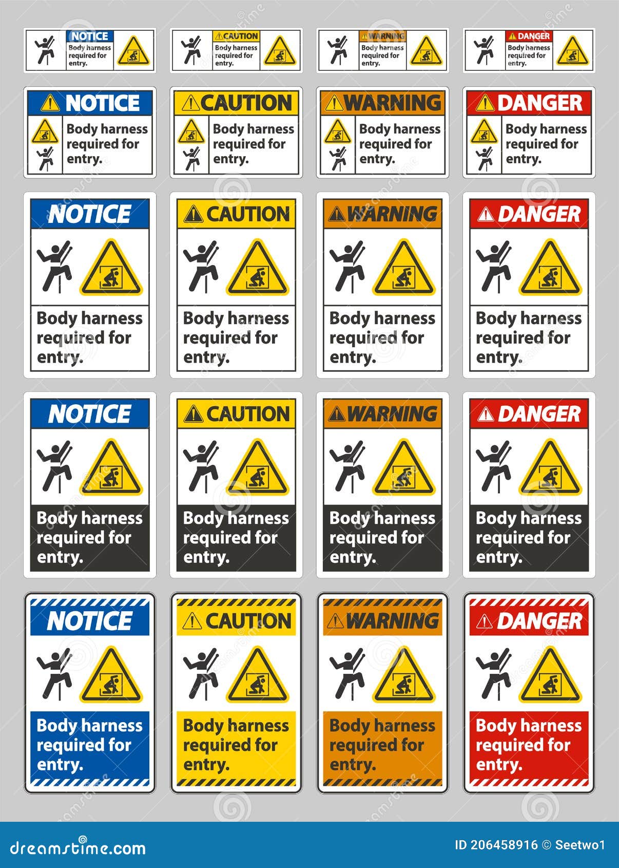 Body Harness Required for Entry Sign Stock Vector - Illustration of ...