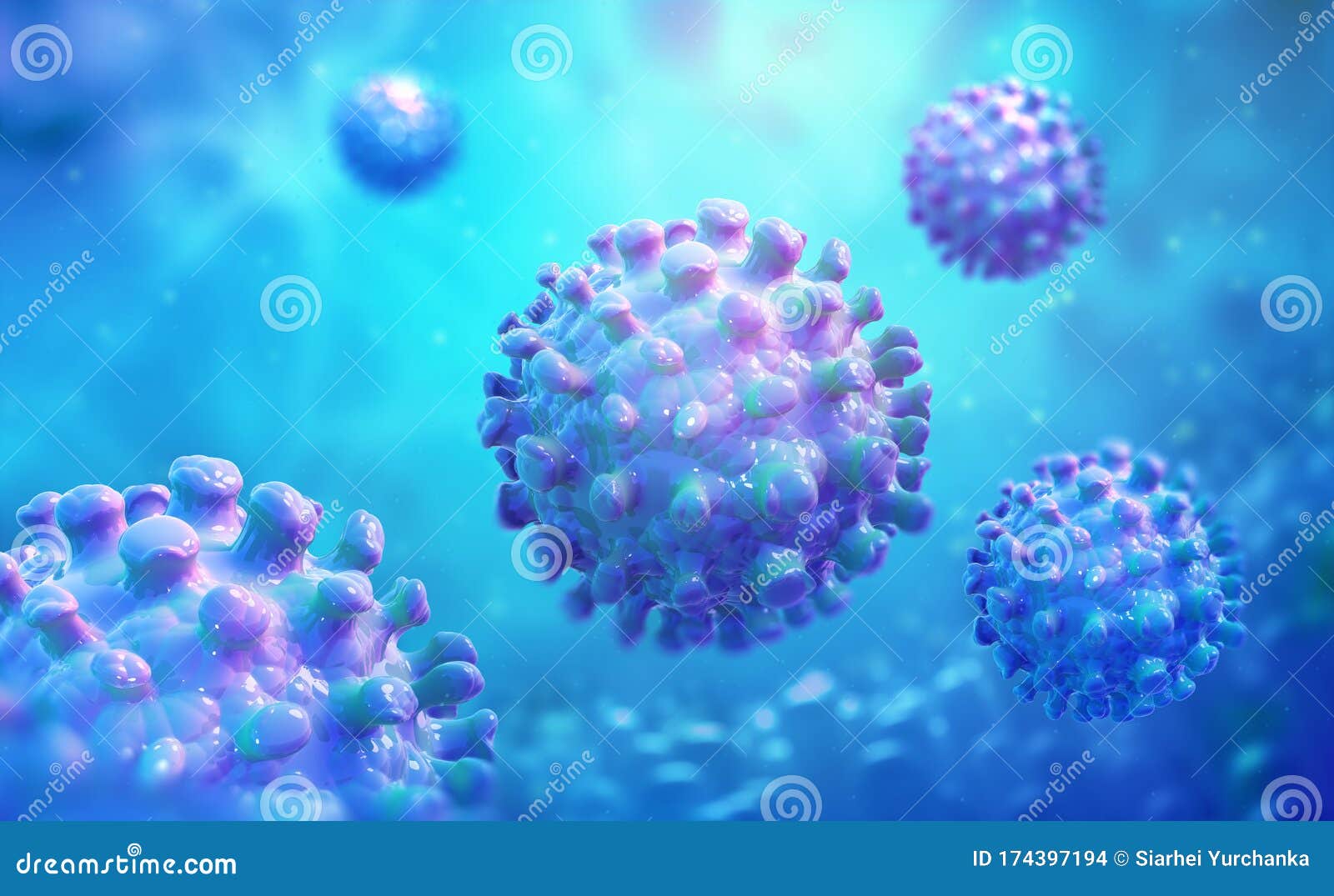 Body Immunity and Epidemic Prevention. Microorganisms Under Microscope ...