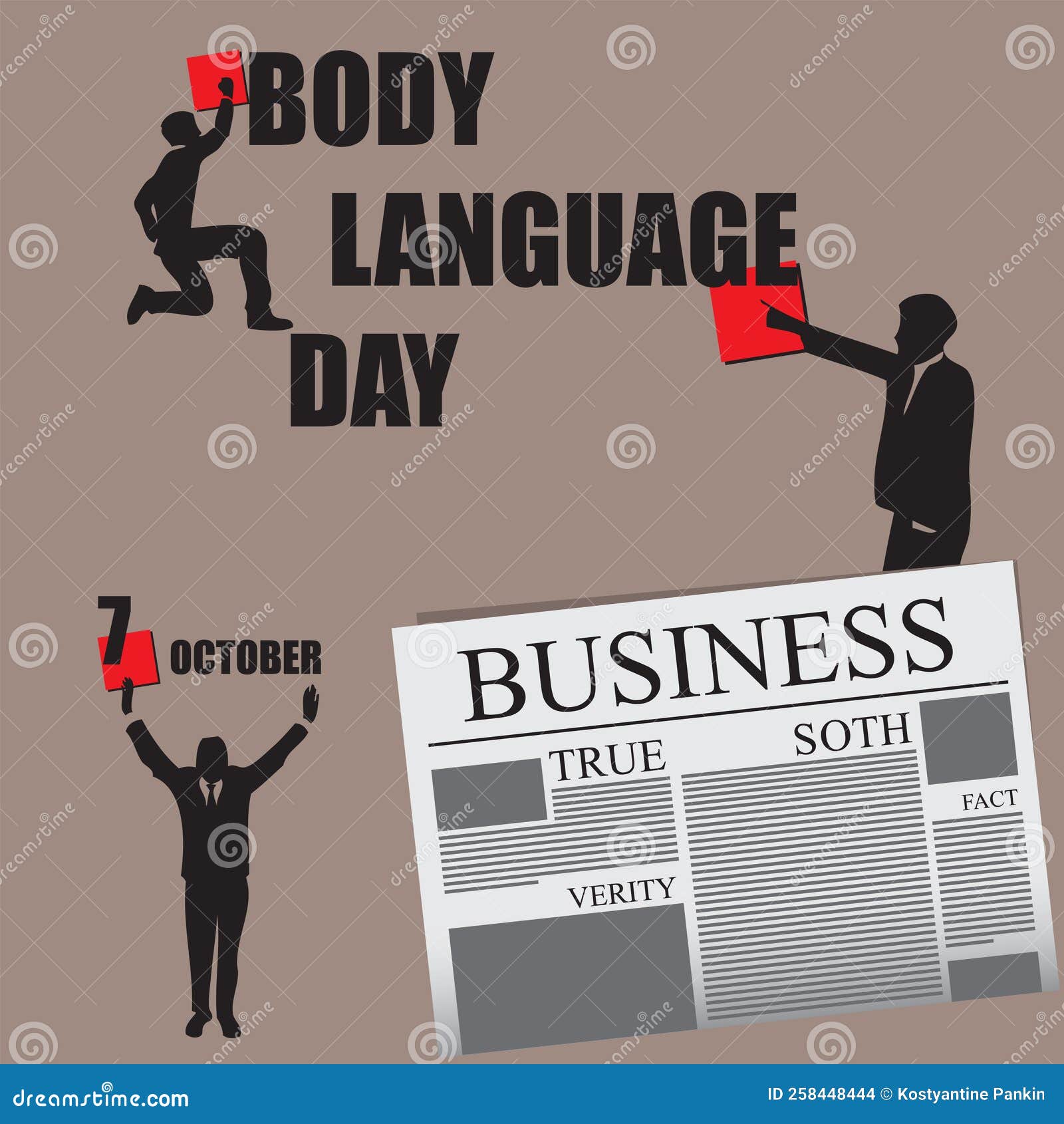 Body Language Day stock vector. Illustration of date - 258448444