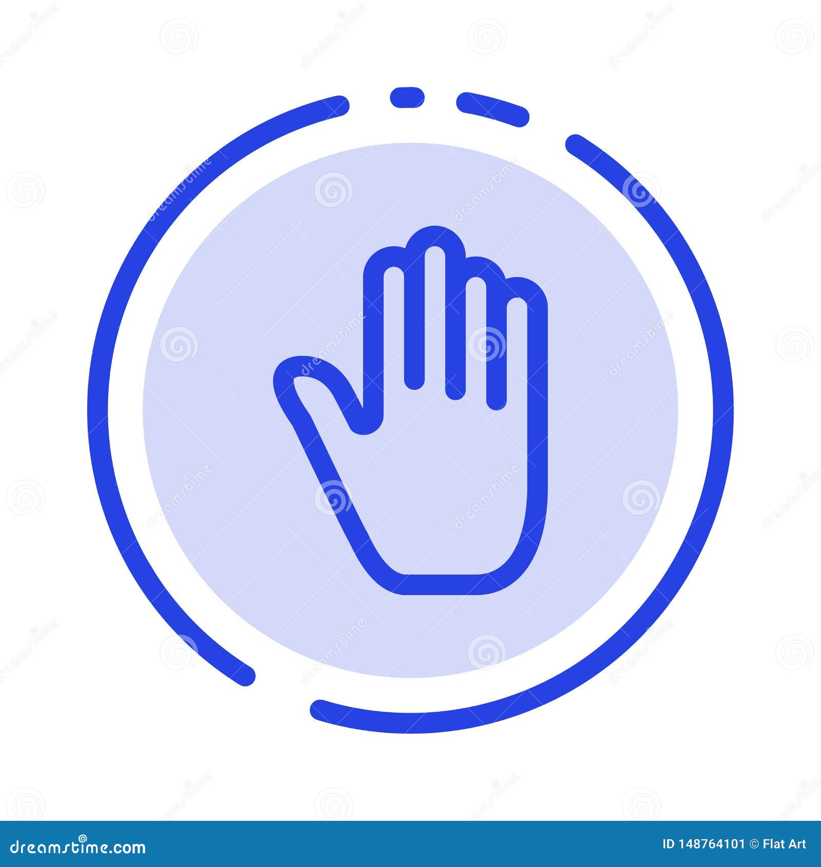 Body Language, Gestures, Hand, Interface, Blue Dotted Line Line Icon ...