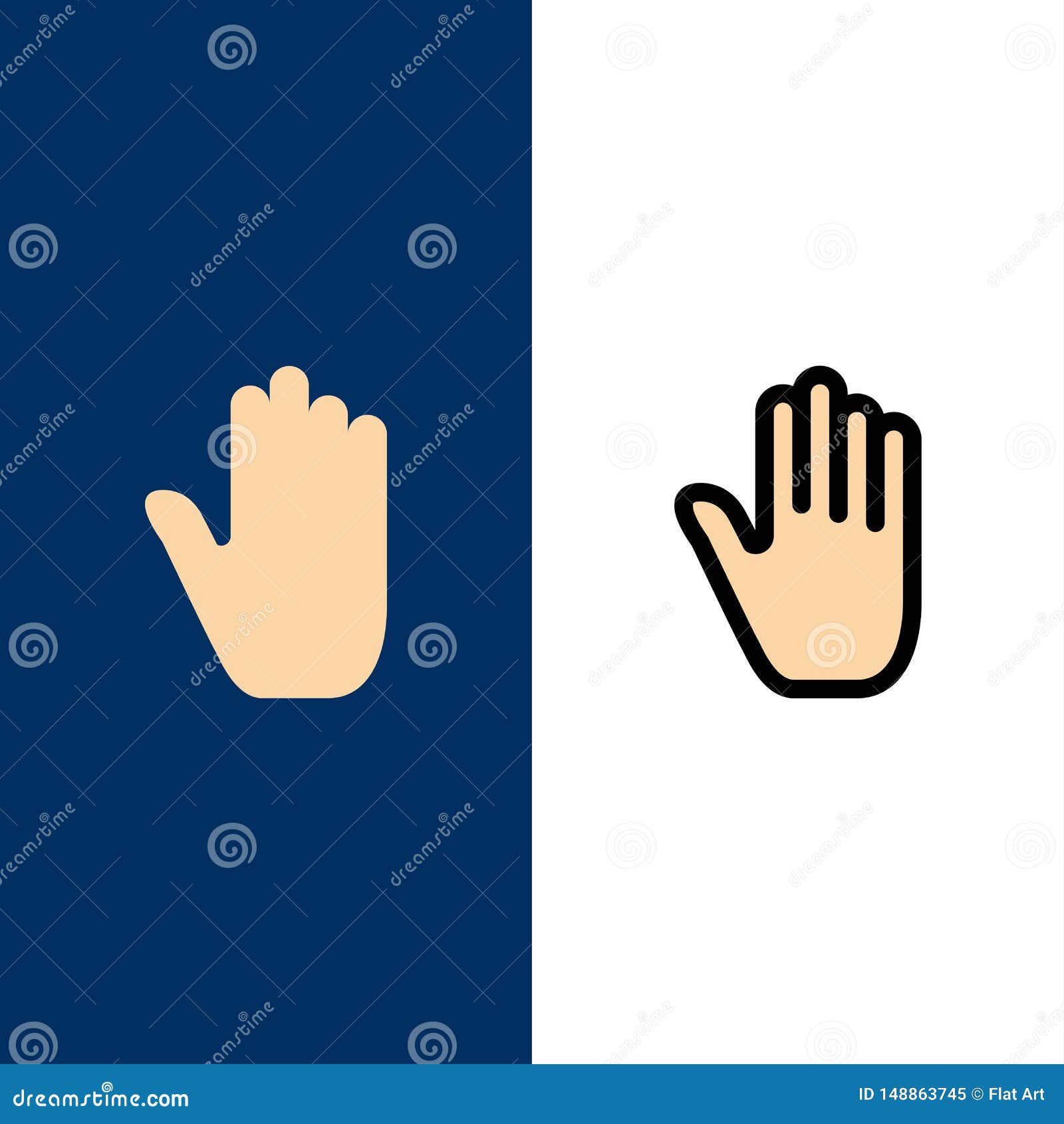 Body Language, Gestures, Hand, Interface, Icons. Flat and Line Filled ...