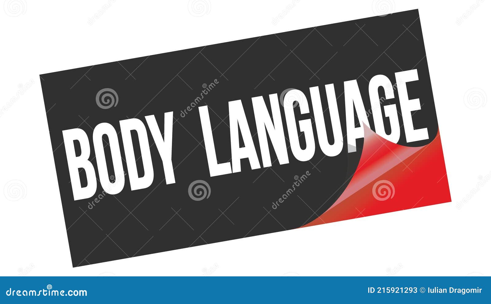 BODY LANGUAGE Text on Black Red Sticker Stamp Stock Illustration ...