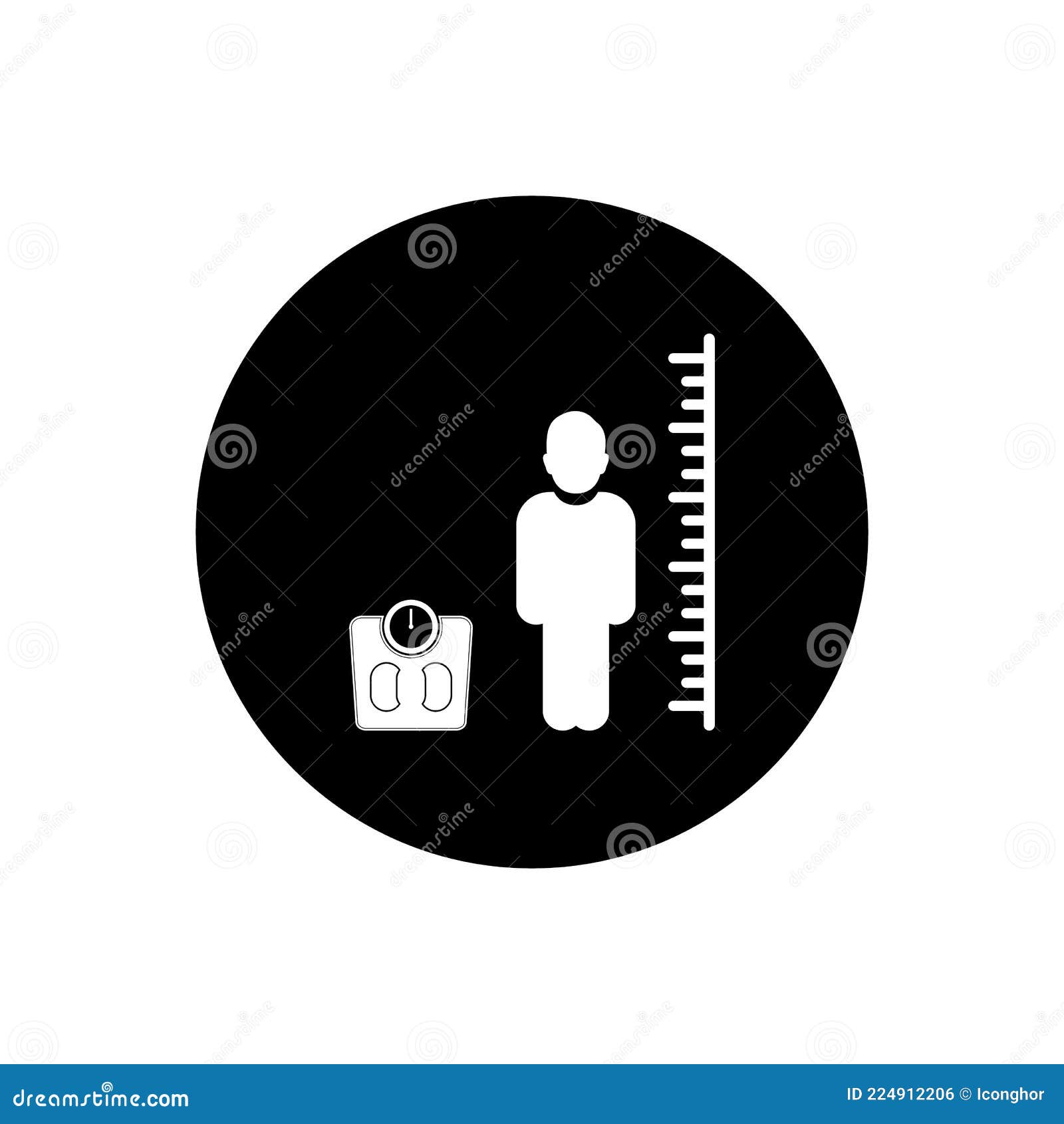 Body Mass index, BMI Icon. stock vector. Illustration of rounded - 224912206