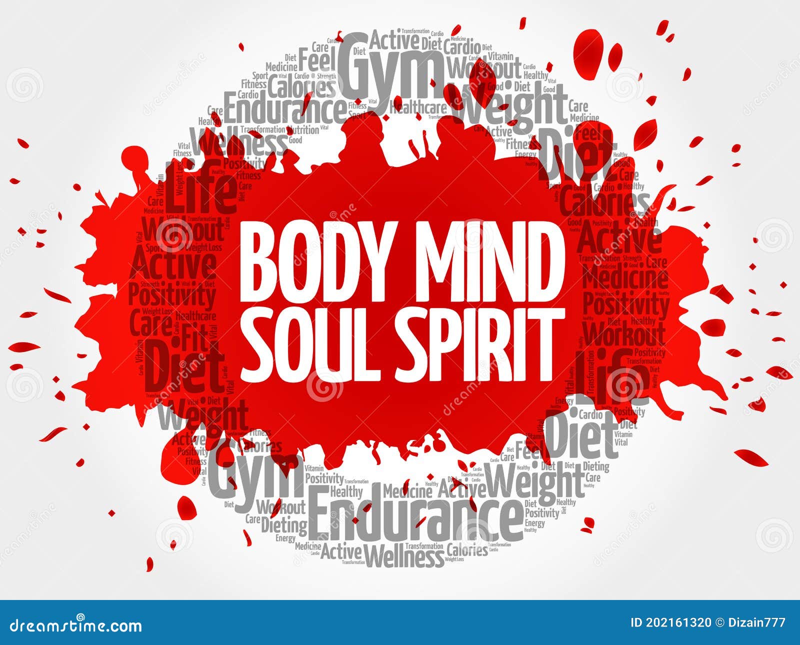 Body Mind Soul Spirit Word Cloud Stock Illustration Illustration Of