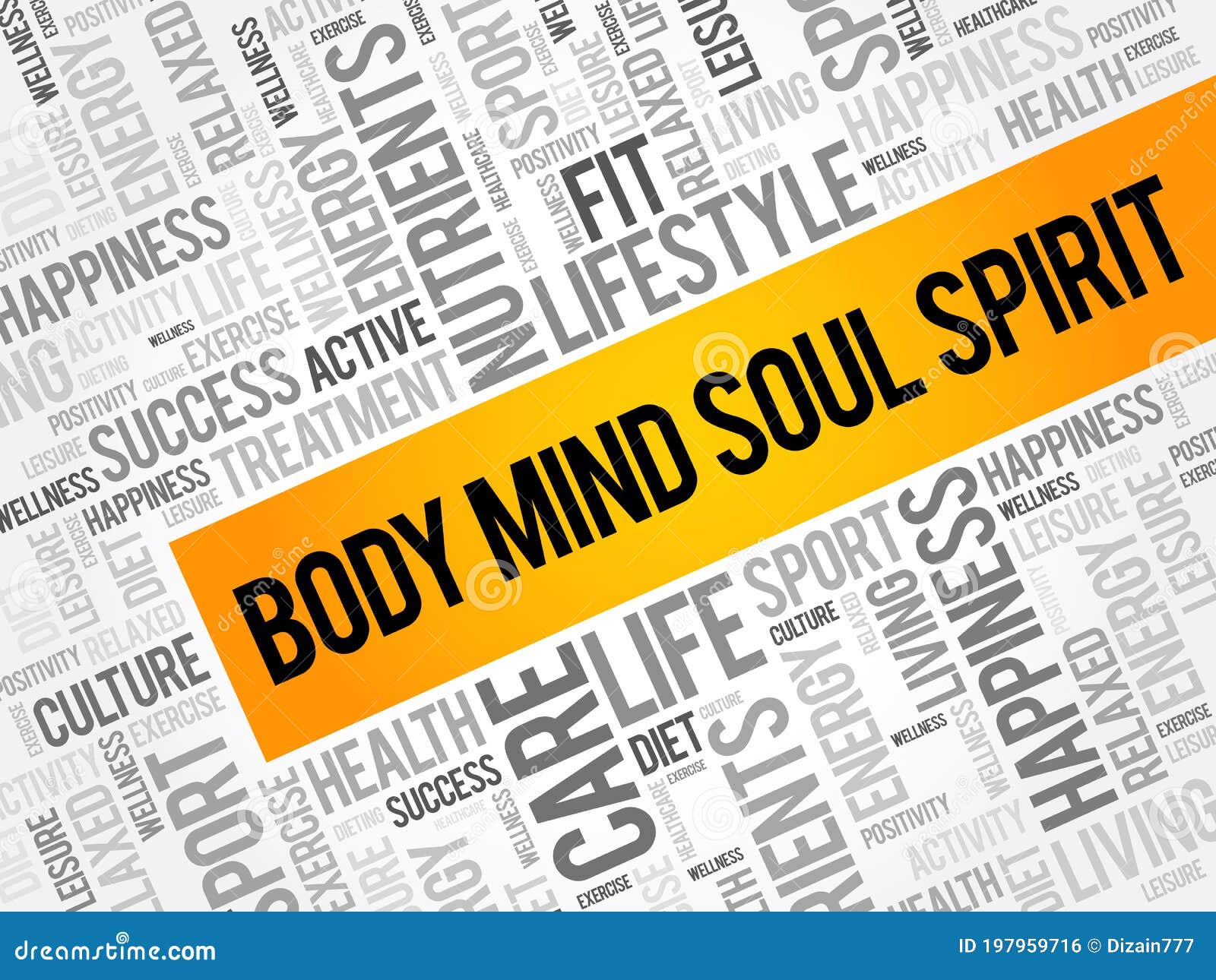 Body Mind Soul Spirit Word Cloud Stock Illustration Illustration Of