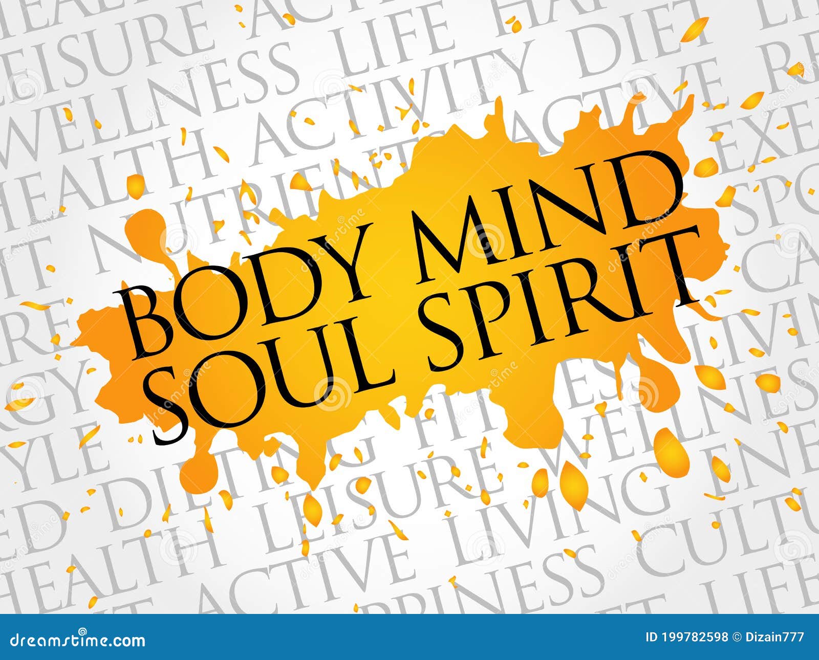 Body Mind Soul Spirit Word Cloud Stock Illustration Illustration Of