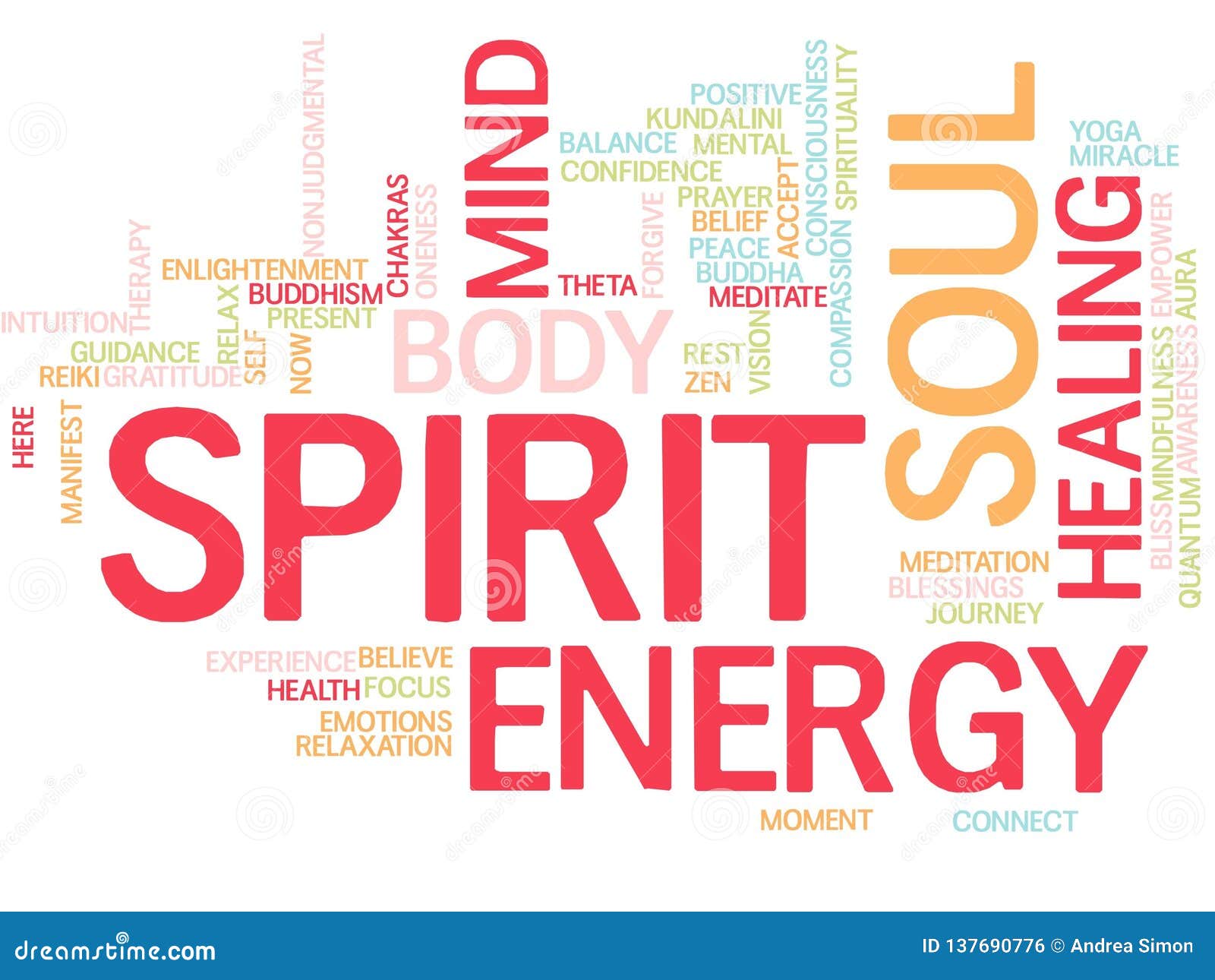 Body Mind Soul Spirit Word Cloud Stock Illustration Illustration Of