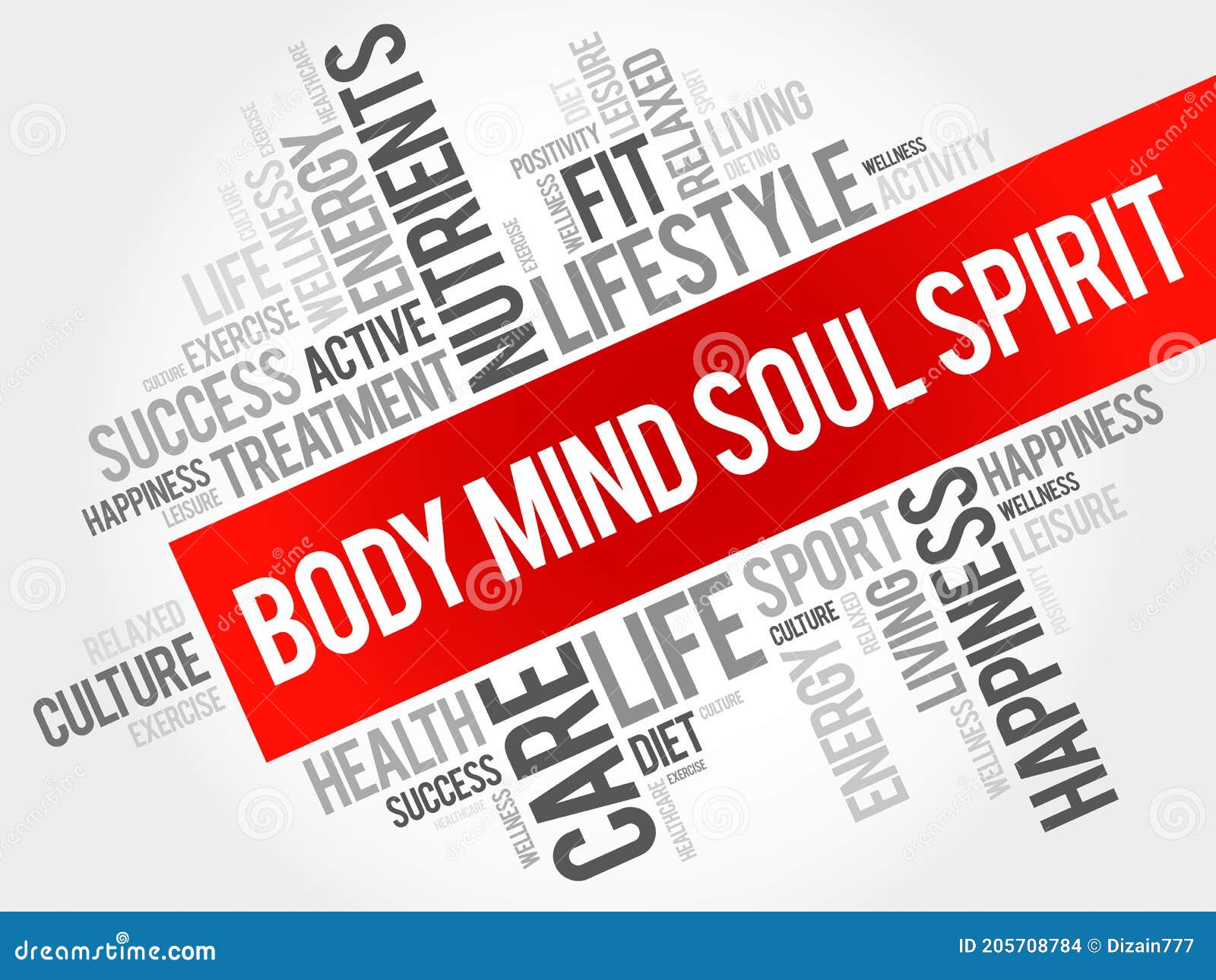Body Mind Soul Spirit Word Cloud Stock Illustration Illustration Of