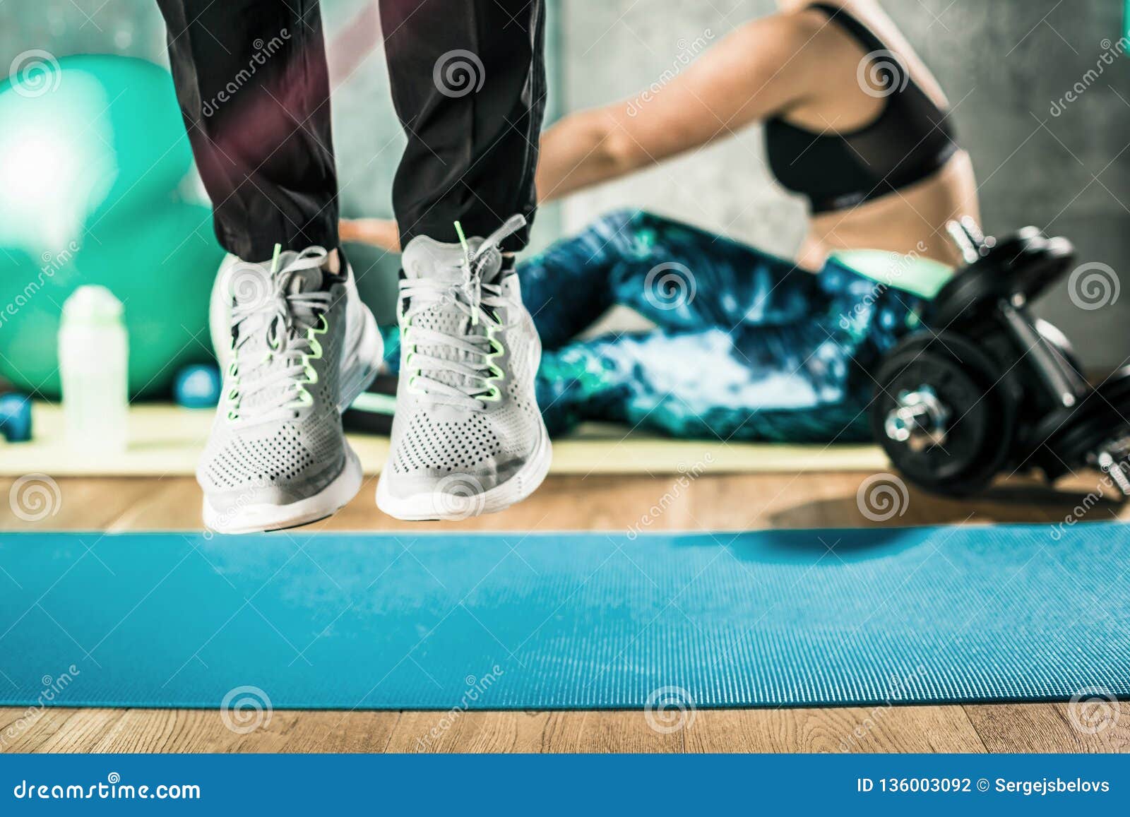 Body and Mind Workout in Loft Fitness Studio Stock Photo - Image of ...