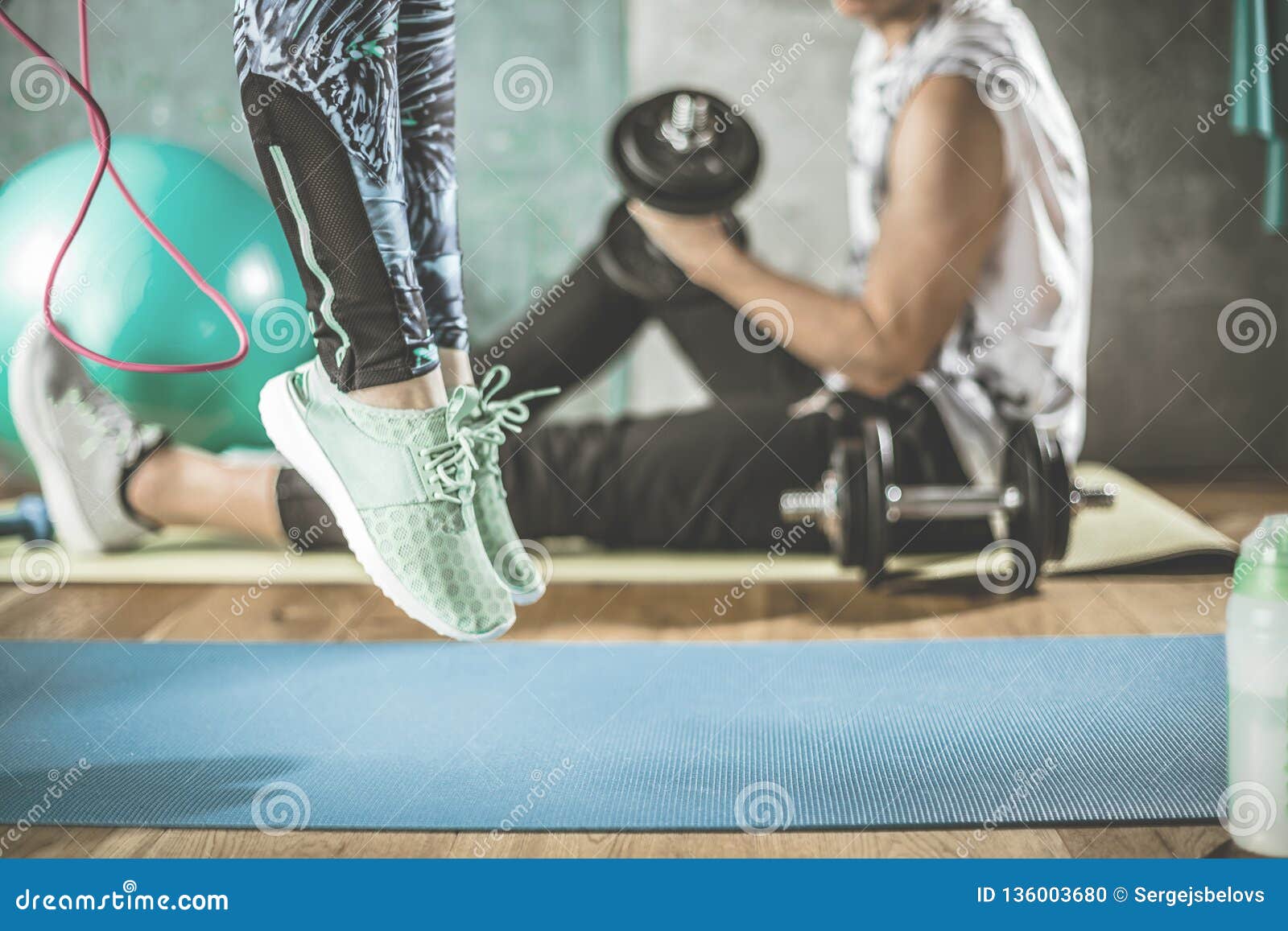 Body and Mind Workout in Loft Fitness Studio Stock Photo - Image of ...