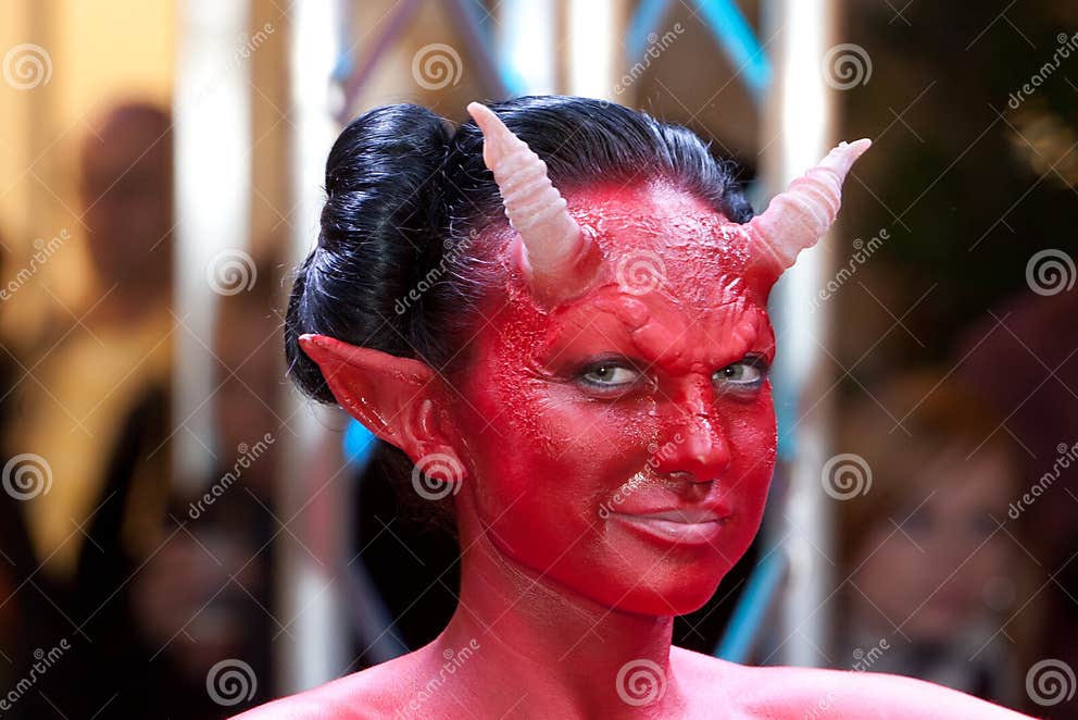 Body Painting Devil Portrait Editorial Stock Image - Image of event ...